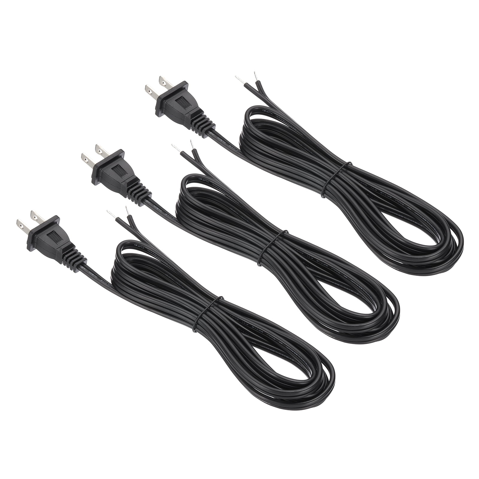 Uxcell 8.2 Feet Lamp Cord, SPT-2 18AWG UL Listed Power Wire 3 Pack ...