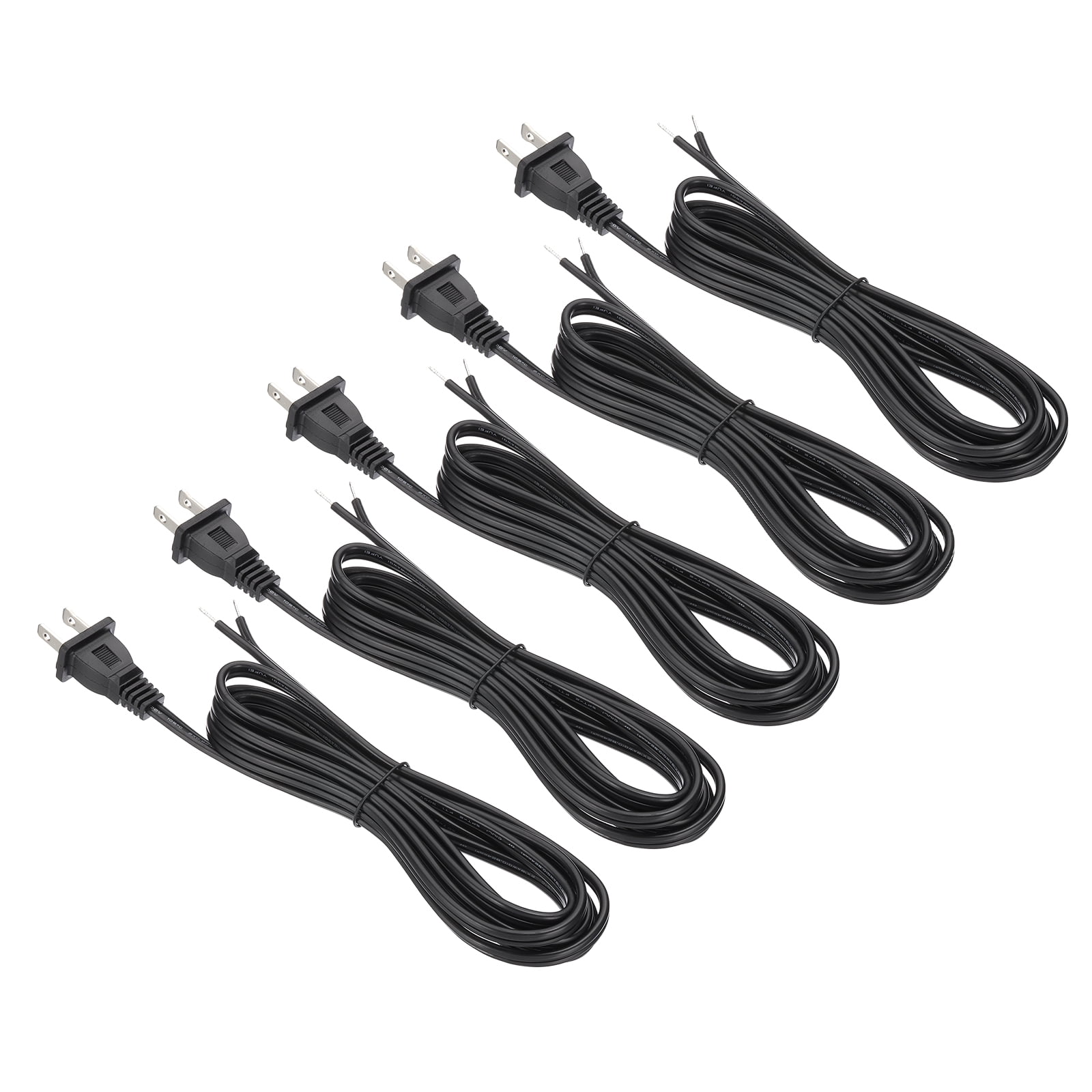 Uxcell 8.2 Feet Lamp Cord, SPT-2 18AWG UL Listed Power Wire 5 Pack ...