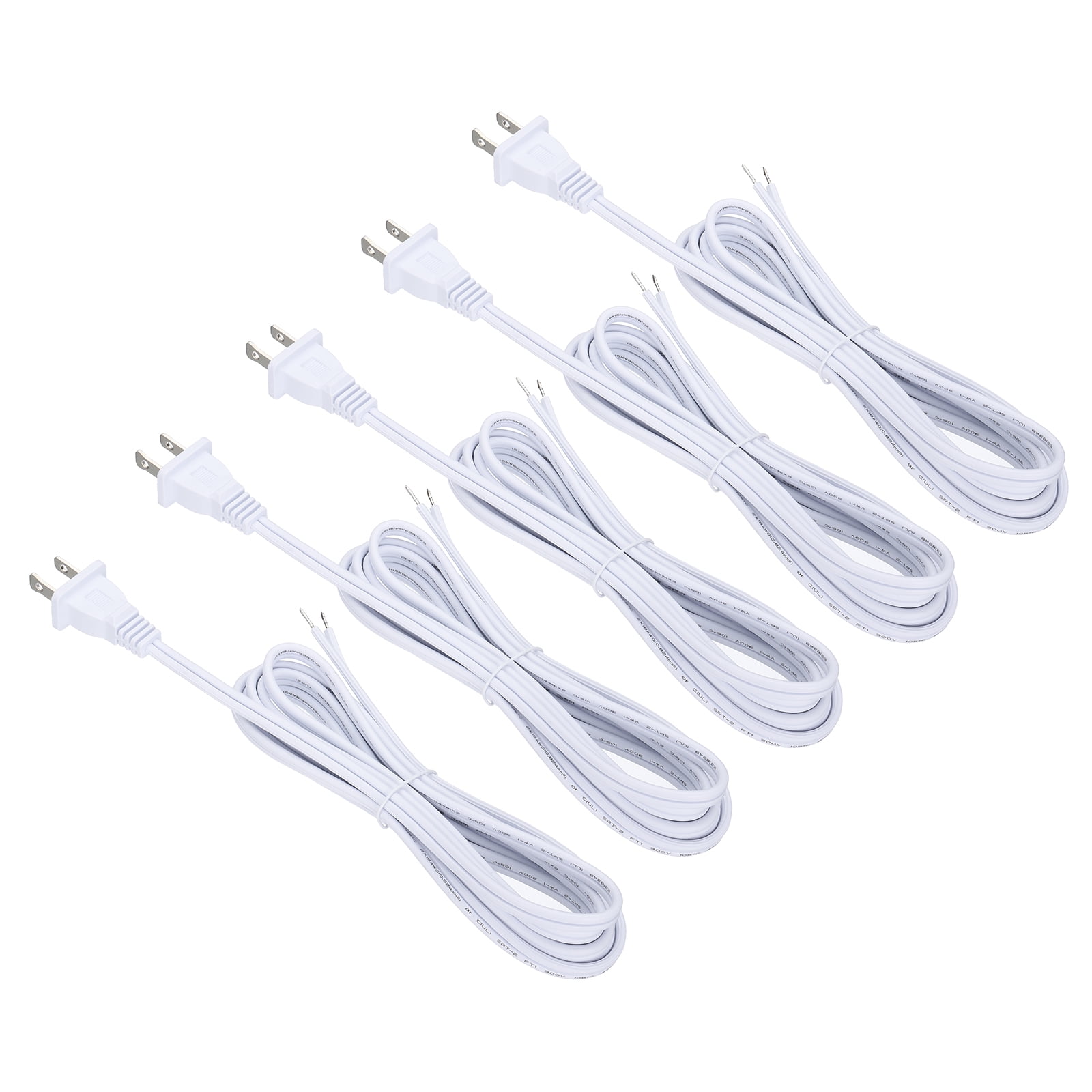 Uxcell 8.2 Feet Lamp Cord, SPT-2 18AWG UL Listed Power Wire 5 Pack ...