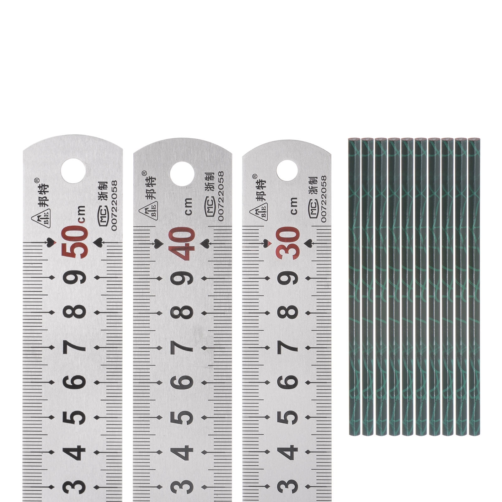 Uxcell 8"(20cm) 16"(40cm) 20"(50cm) Stainless Steel Ruler Straight Edge ...