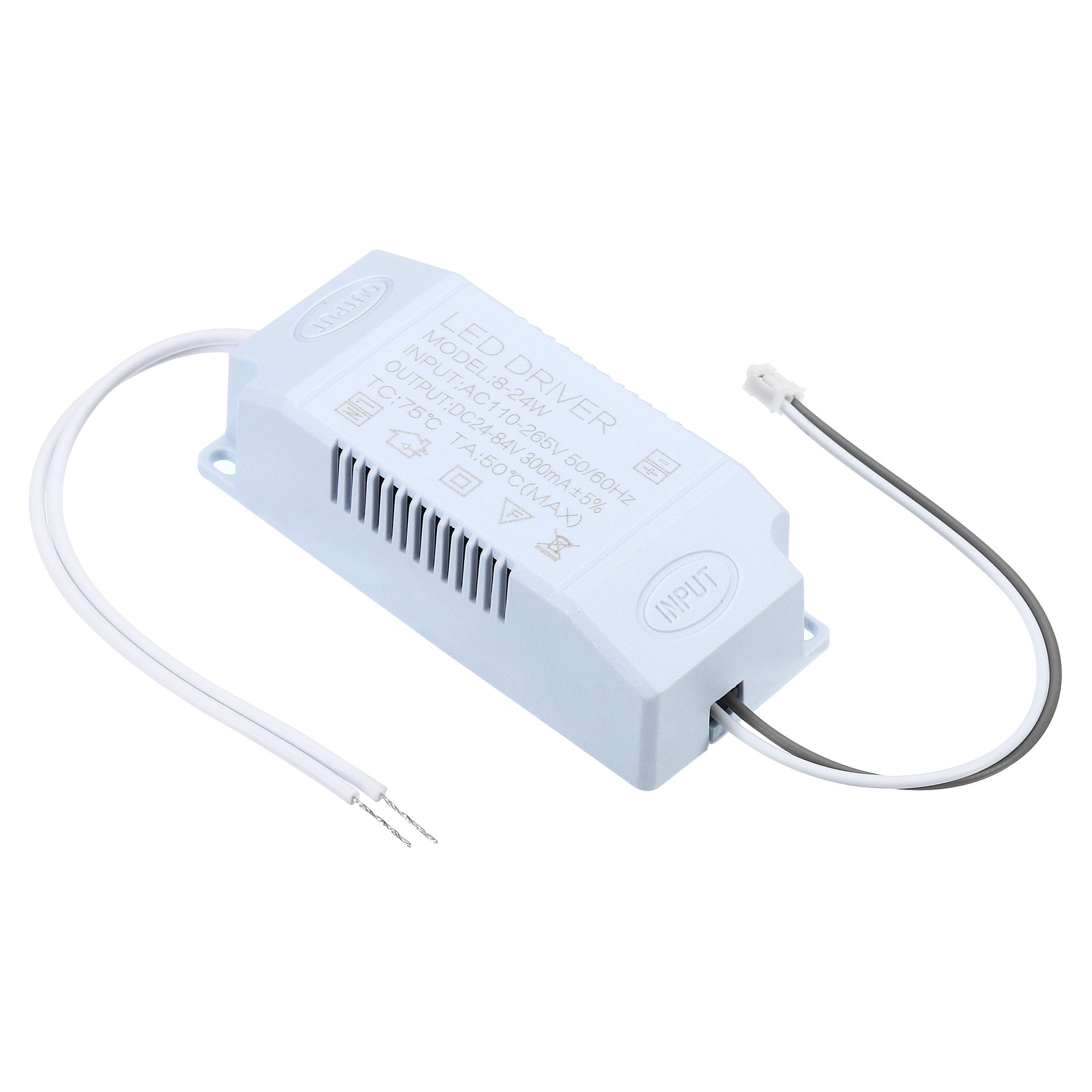Uxcell 8-24W 300mA LED Driver AC 110-265V Output 24-84V DC Connector ...