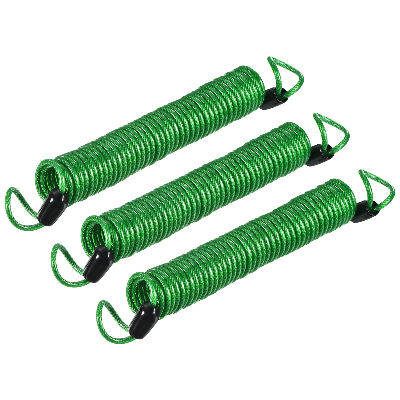 Uxcell 8.2ft Security Cable Coated Spring Lock Wire Rope Double Loop ...