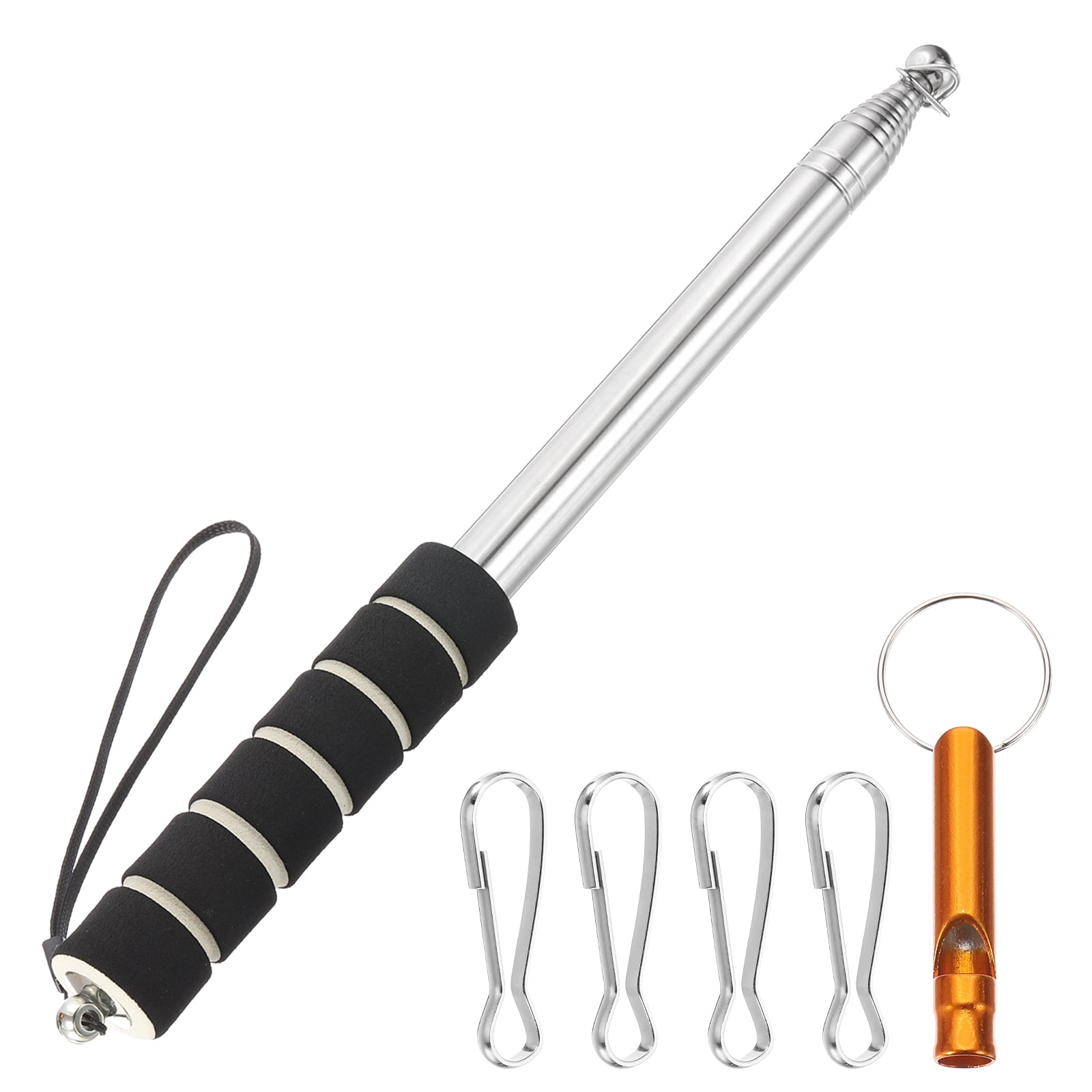 Uxcell 8.2ft Telescopic Flag Pole, Handheld Portable Flagpole with ...