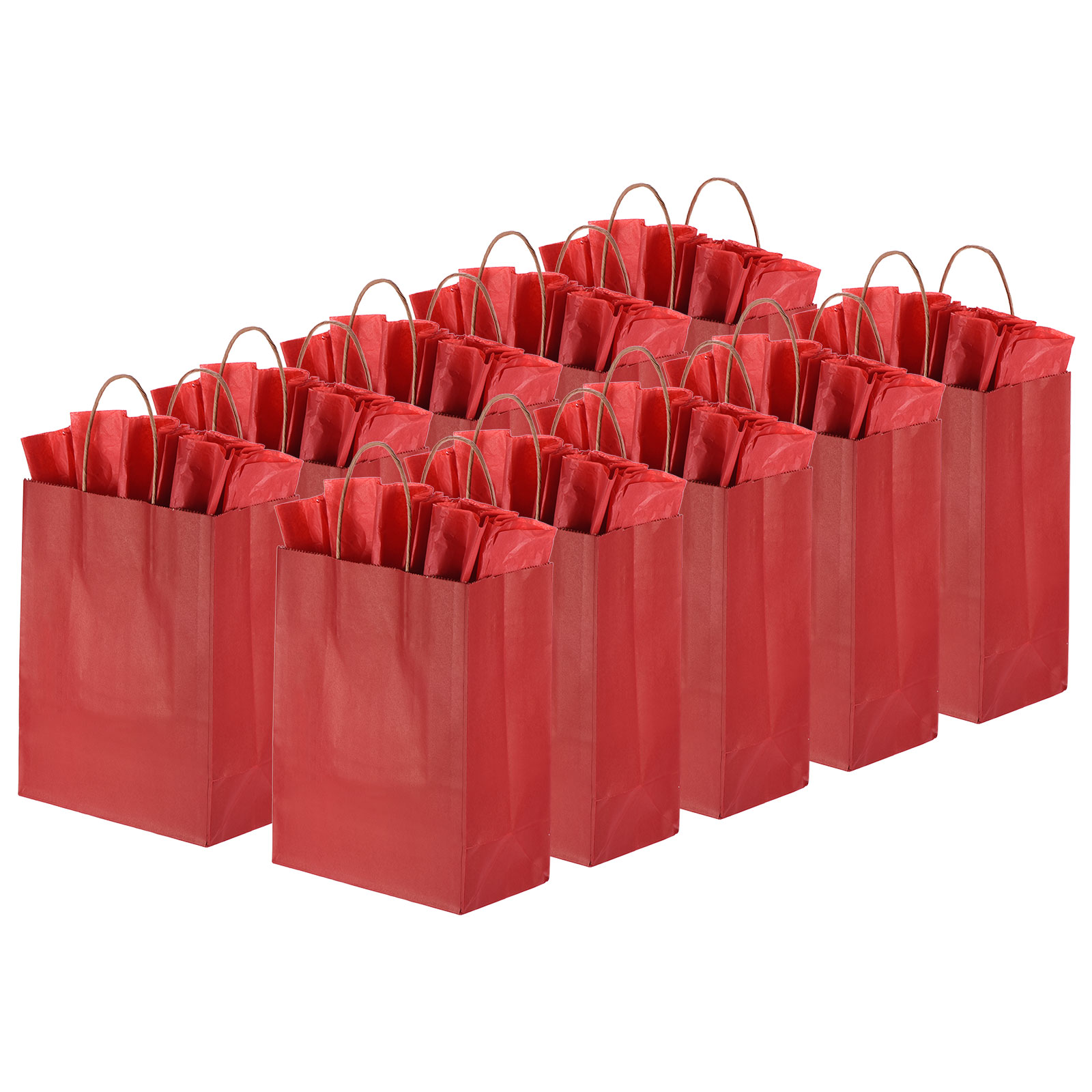 Uxcell 8.3"x4.3"x10.6" Favor Gift Bags Goodie Tote with Tissue Paper ...