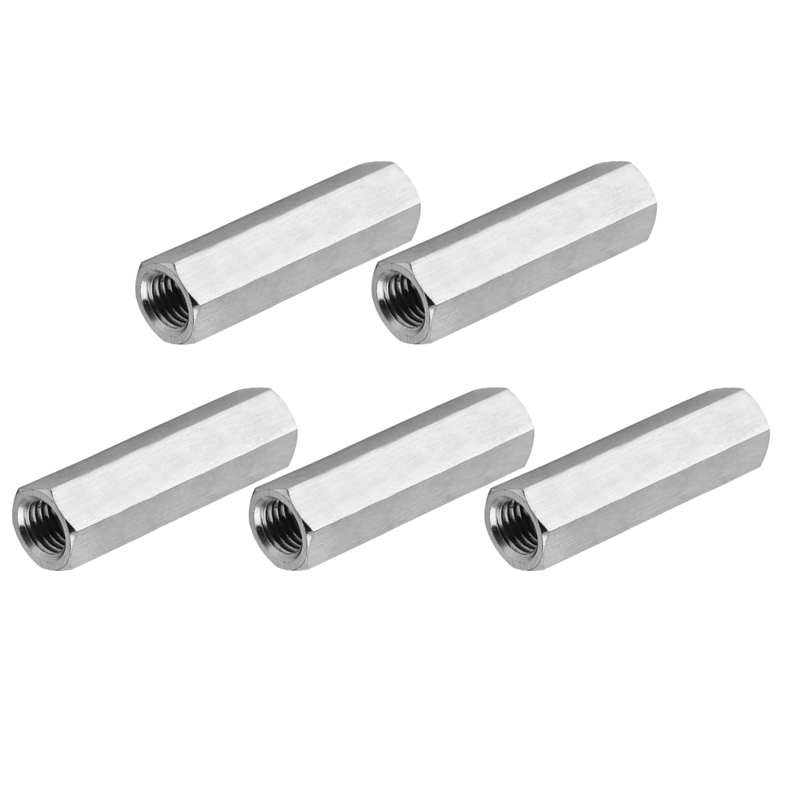 Uxcell 8#-32 UNC 304 Stainless Steel Hex Coupling Nuts, 5 Pcs 25.4mm ...