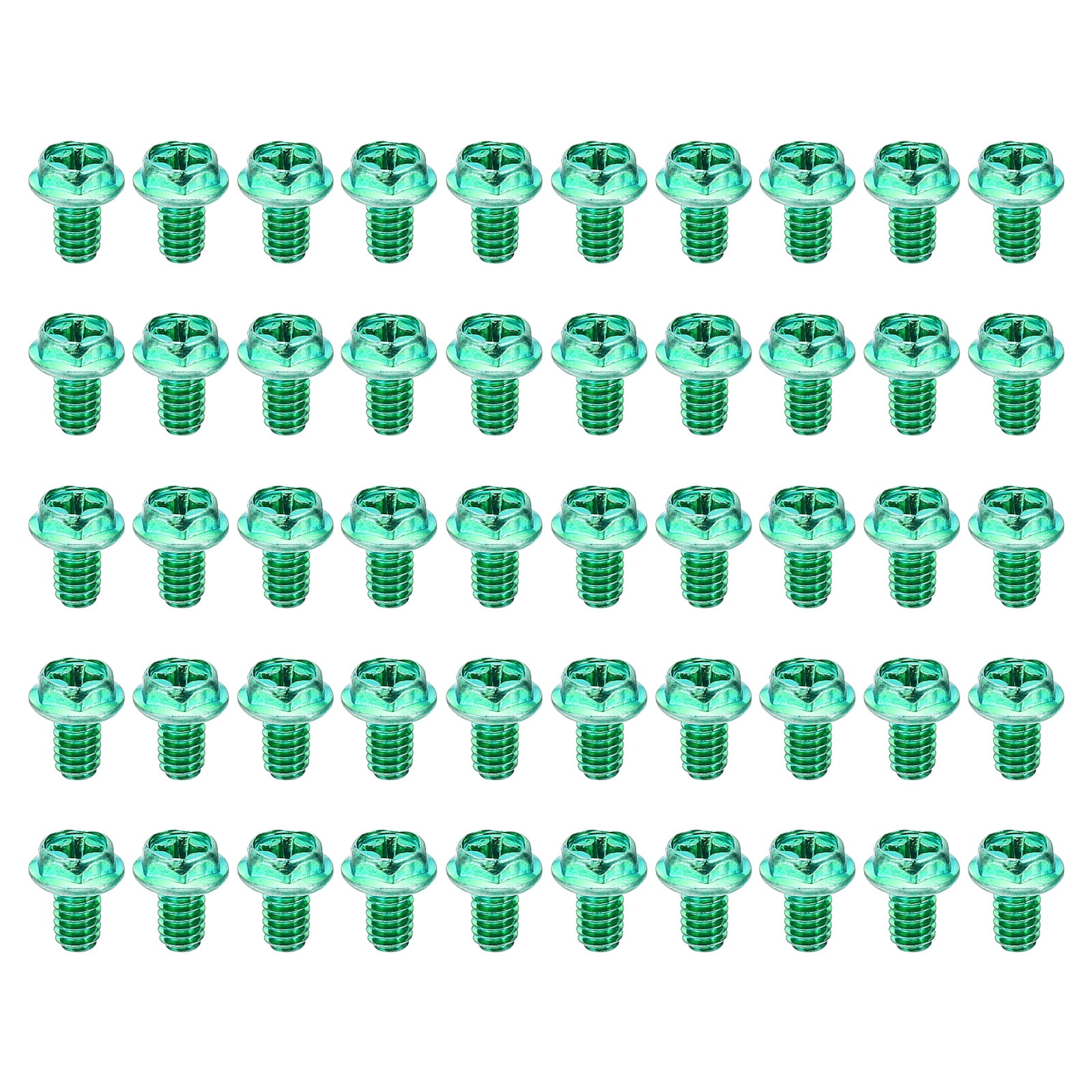 Uxcell 8-32 x 1/4 Inch Ground Screws, 50 Pack Green Grounding Screw Hex ...