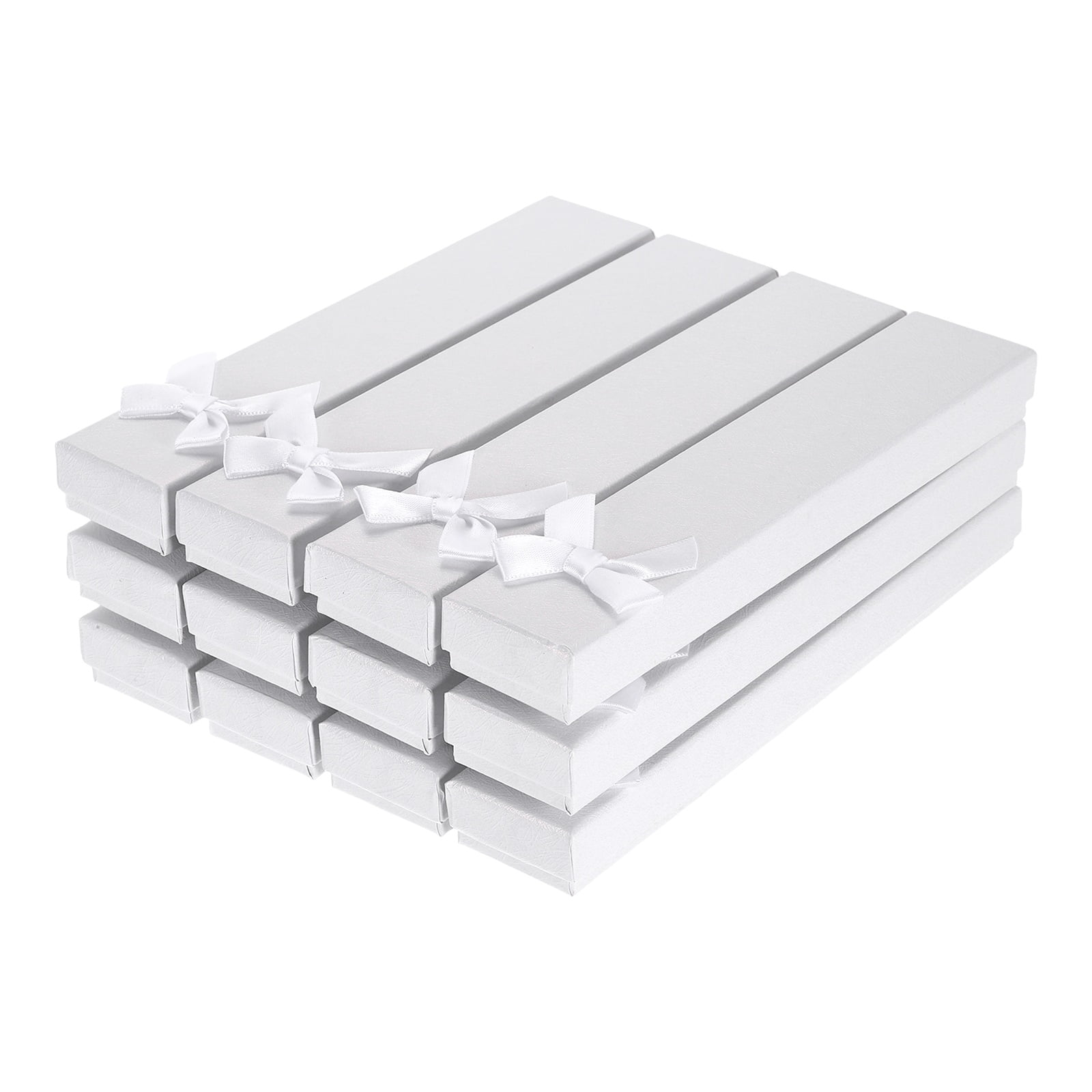 Uxcell 8.3x1.6x0.9 Inch Jewelry Gift Box, 12 Pcs Cardboard Pure Long ...
