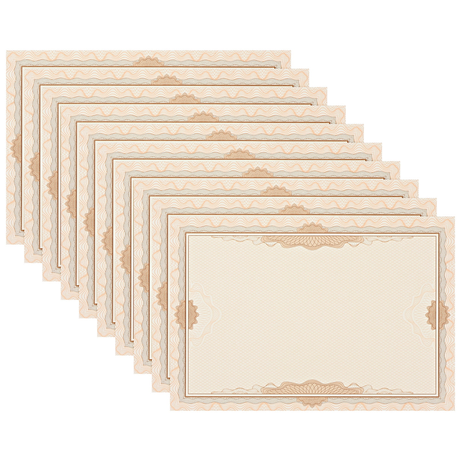 Uxcell 8.5x11 50 Sheets Award Certificate Paper, Beige Paper with Brown ...