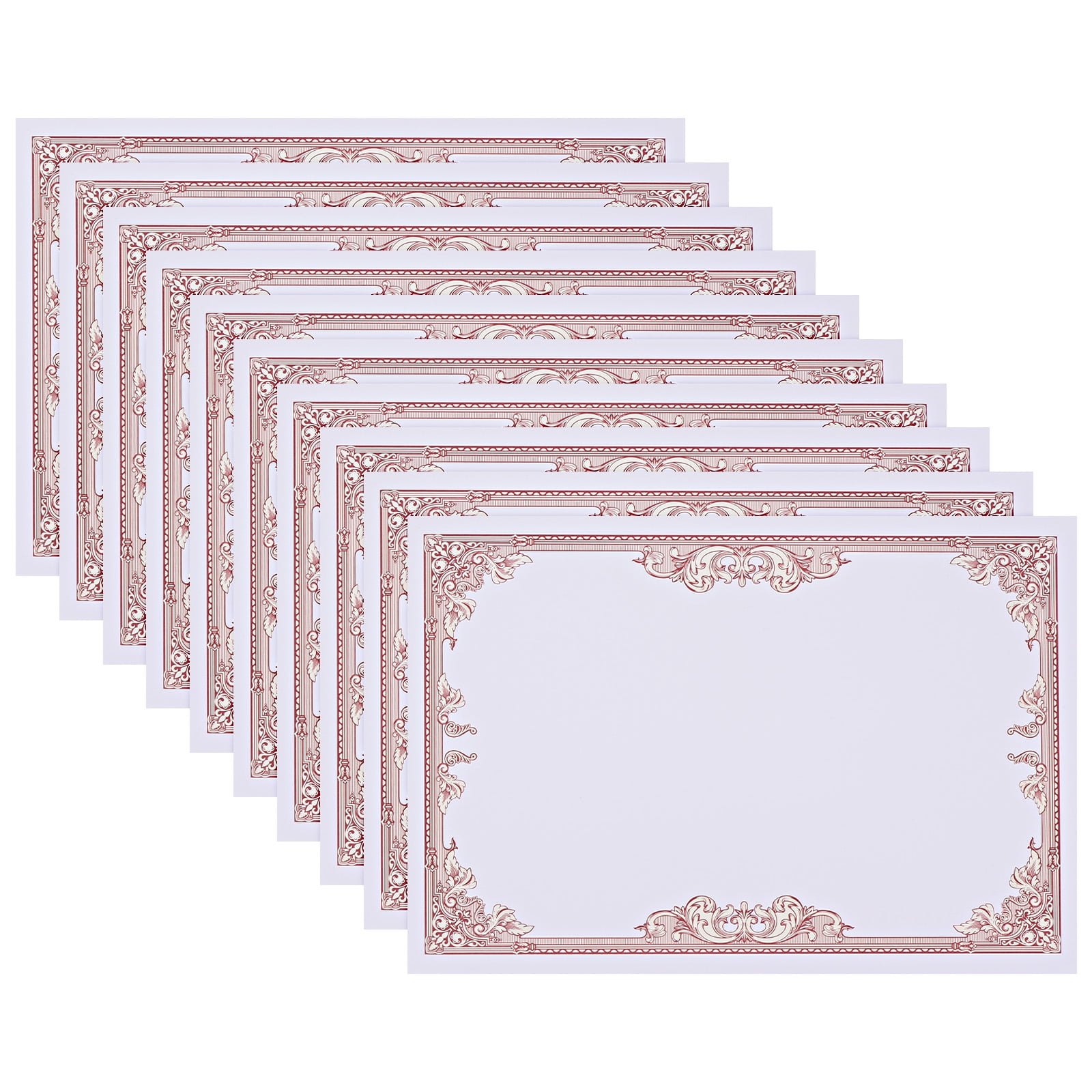 Uxcell 8.5x11 50 Sheets Award Certificate Paper, White Paper with Red ...