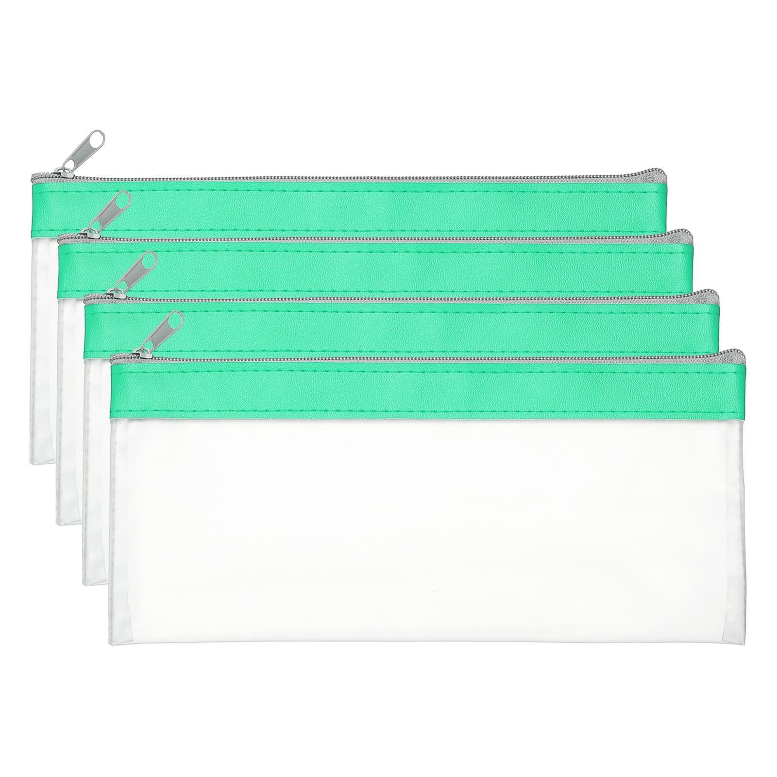 Uxcell 8.7x3.9 Inch Money Bags with Zipper, 4 Pcs Clear PVC Cash ...