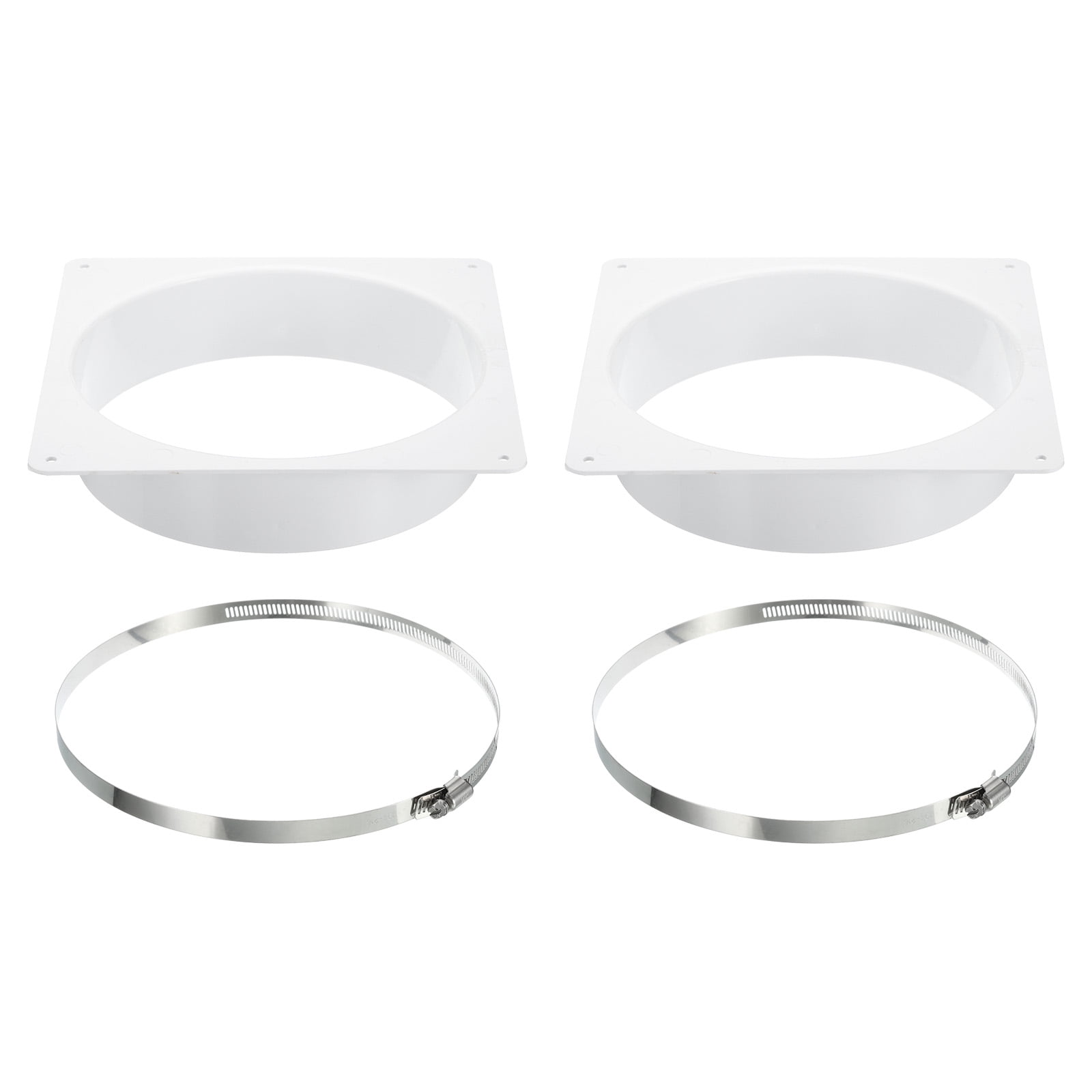 Uxcell 8" Duct Connector Flange 2 Pcs Dryer Vent Wall Plate Square to ...