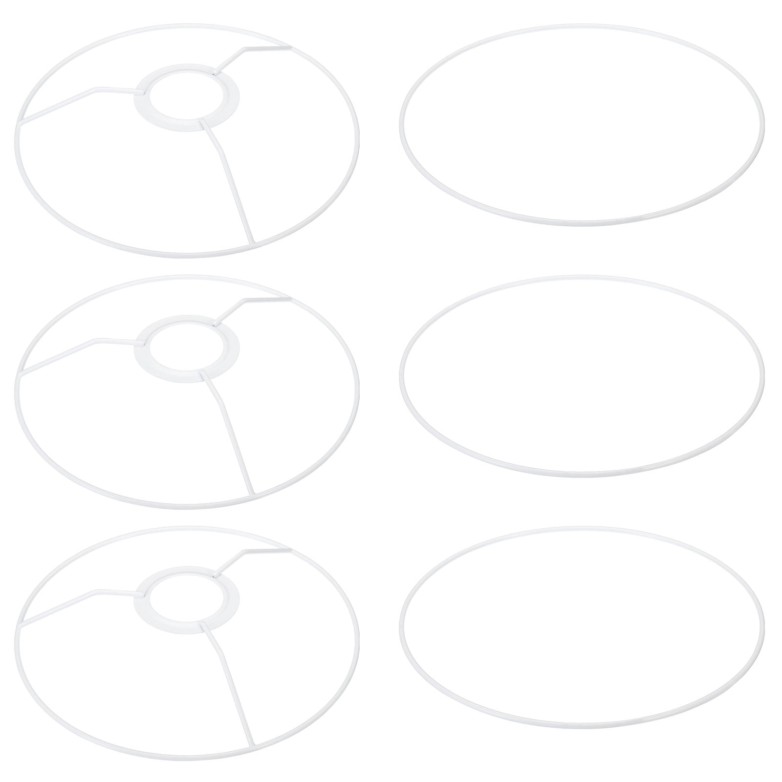 Uxcell 8" White Iron E26 E27 Lamp Shade Ring Frame with European Fitter ...