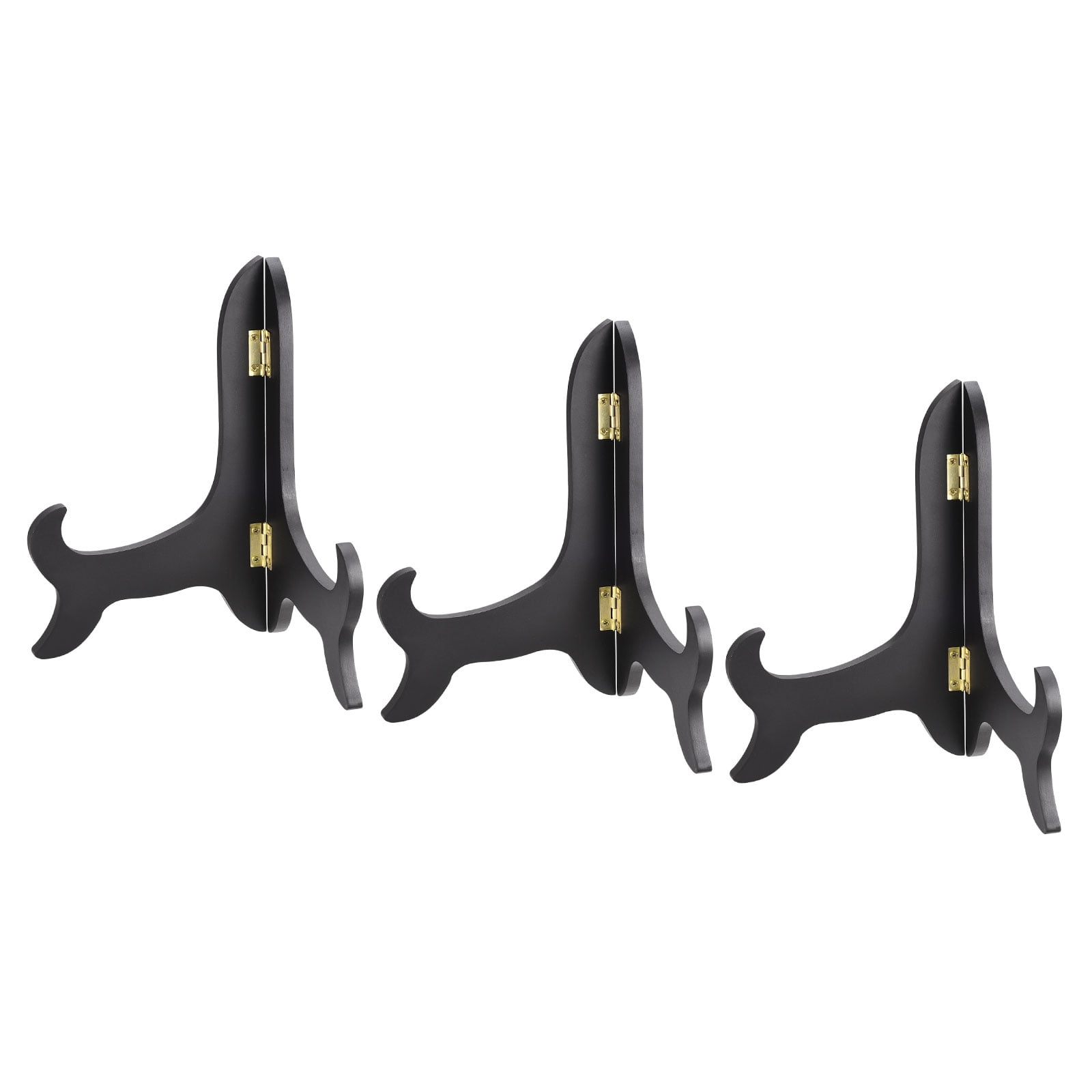 Uxcell 8" Easel Plate Holder, Wooden Folding Display Stand Black for ...