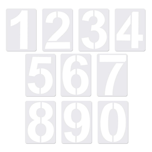Uxcell 8 Inch 12 Inch Number Stencils, 20 Pack Reusable Plastic Numbers ...