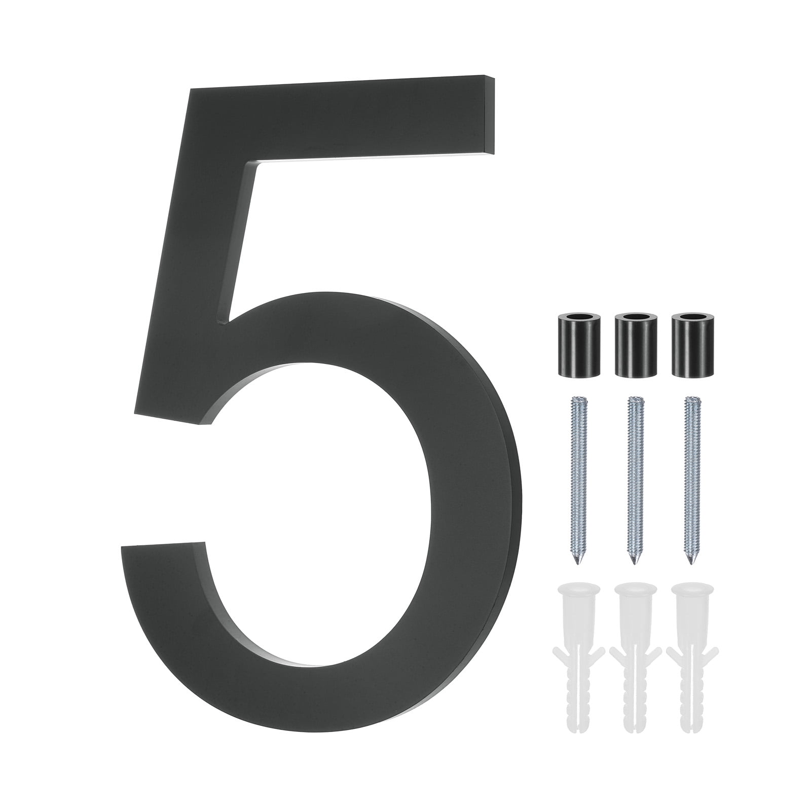 Uxcell 8 Inch Acrylic Floating House Numbers, Modern House Number 5 ...