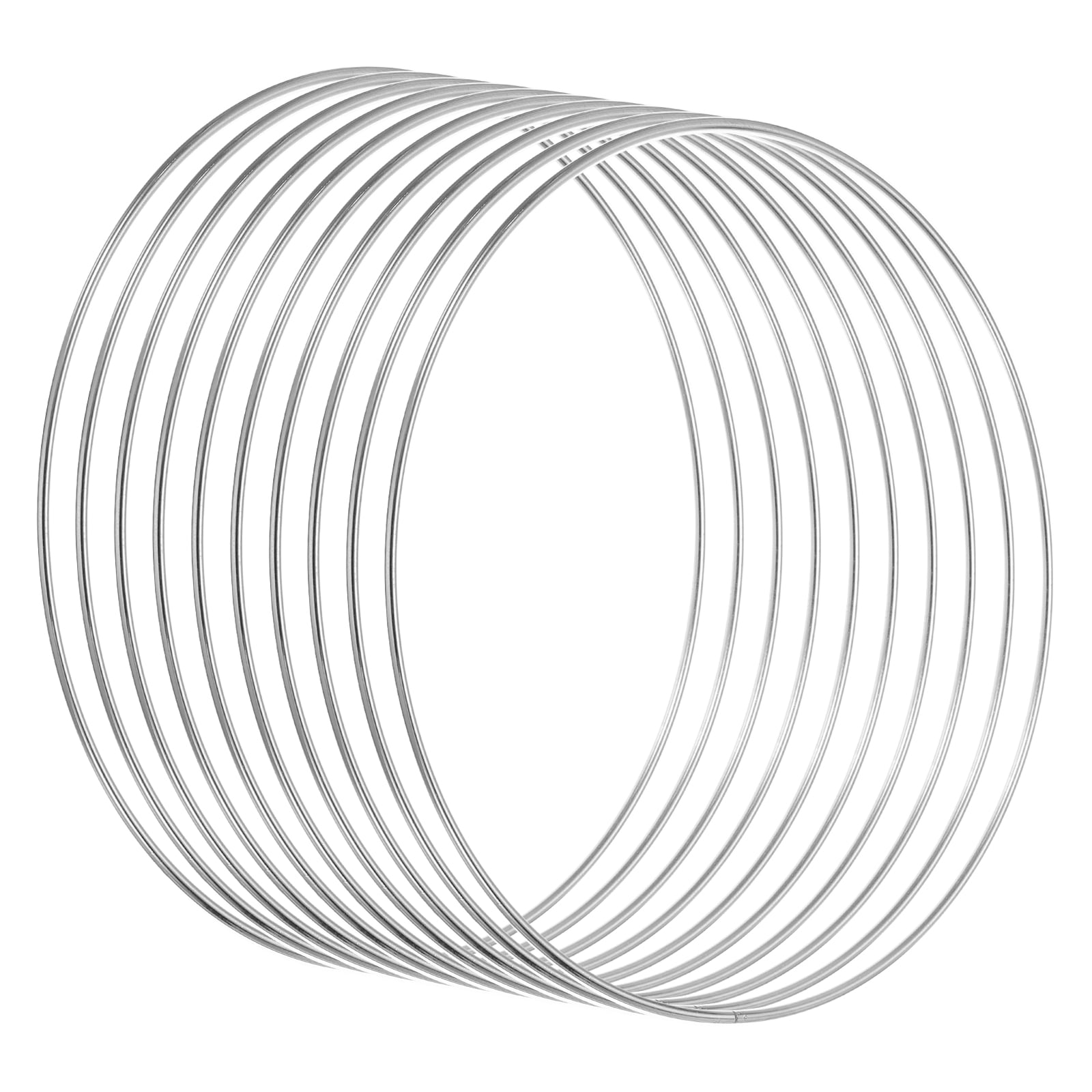 Uxcell 8 Inch Metal Dream Catcher Rings, Silver, DIY Craft Wreath Hoops ...