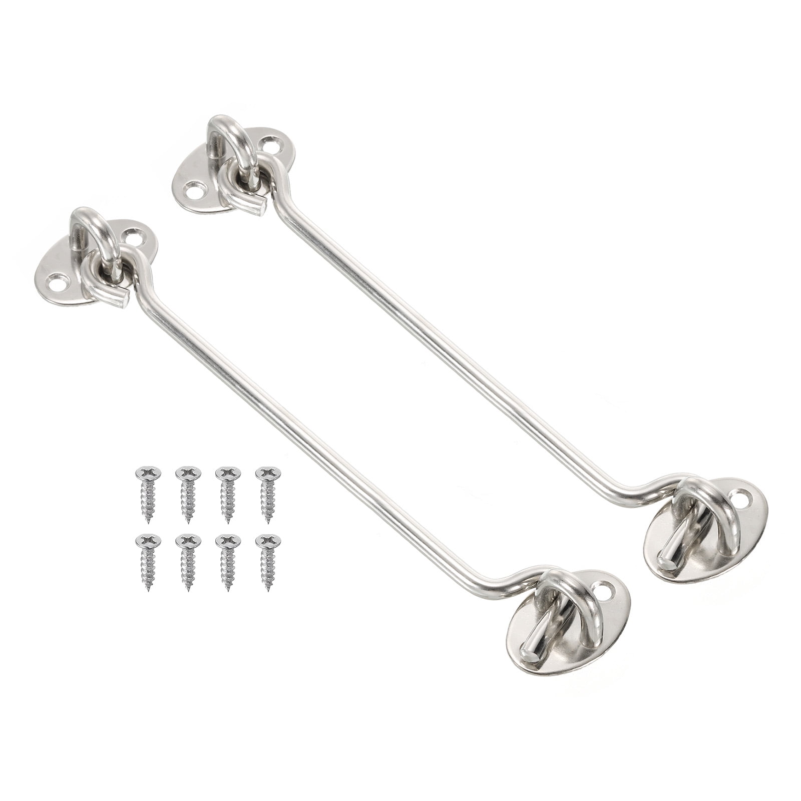 Uxcell 8 Inch Hook Eye Latch, 2 Pack Stainless Steel Privacy Hook and ...
