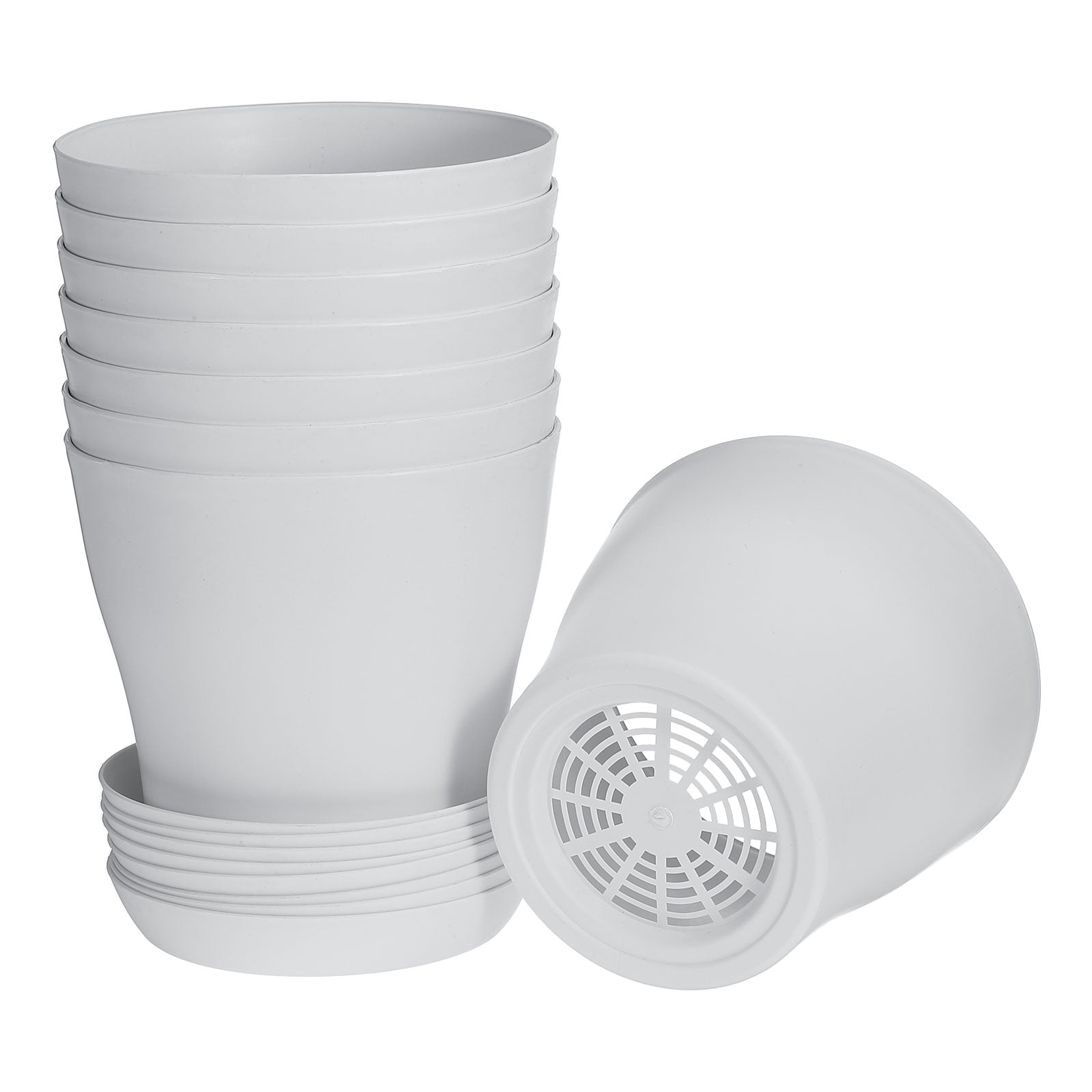 Uxcell 8 Inch Plant Pots, 8Pcs PP Flower Pot Decorative Plastic ...