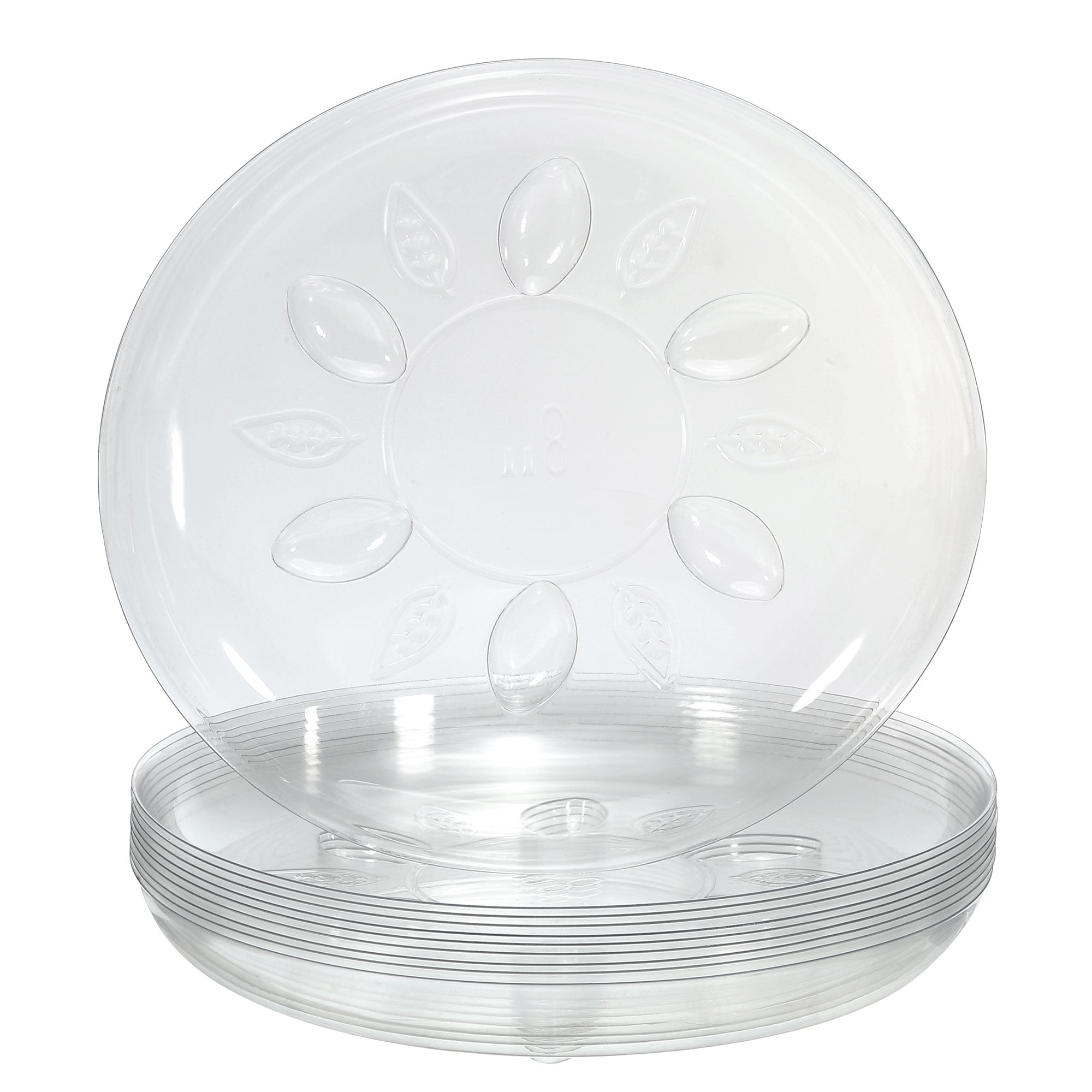 Uxcell 8 Inch Plant Saucers, Clear Plastic Drip Trays Plant Plate Dish ...