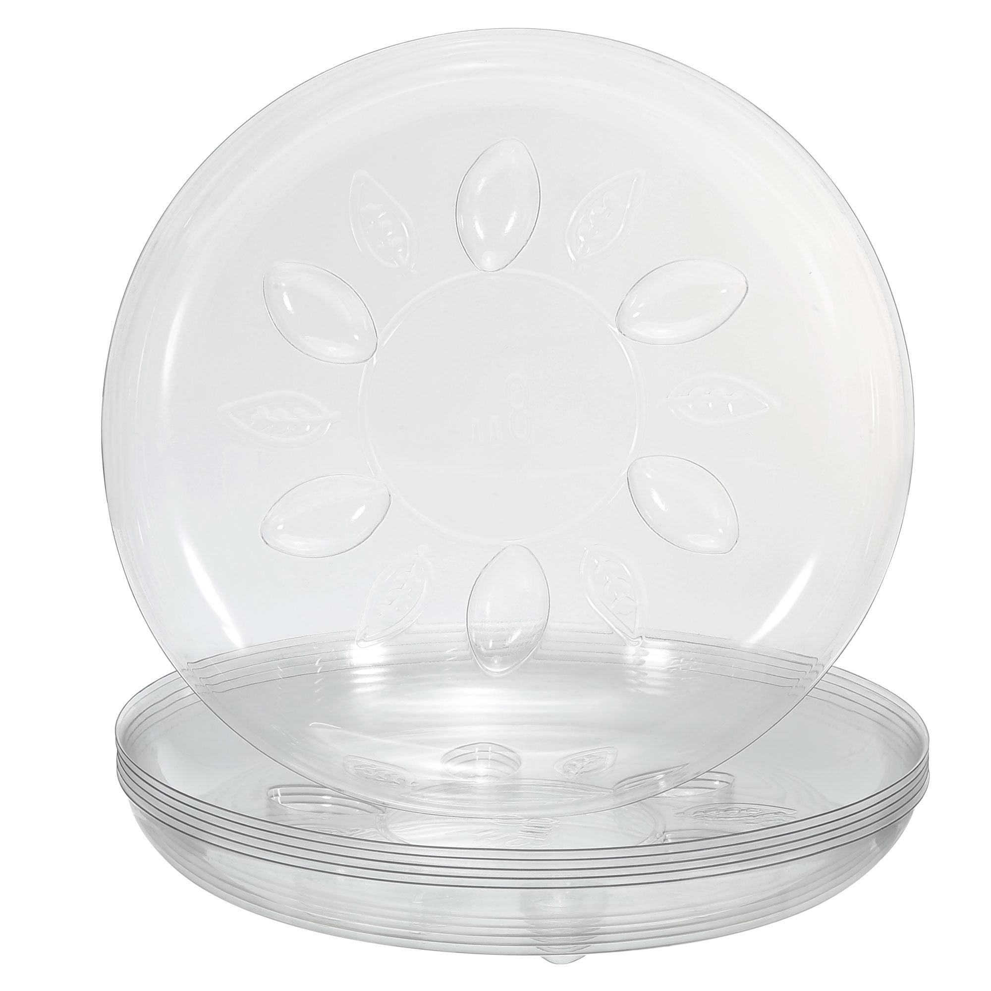 Uxcell 8 Inch Plant Saucers, Clear Plastic Drip Trays Plant Plate Dish ...