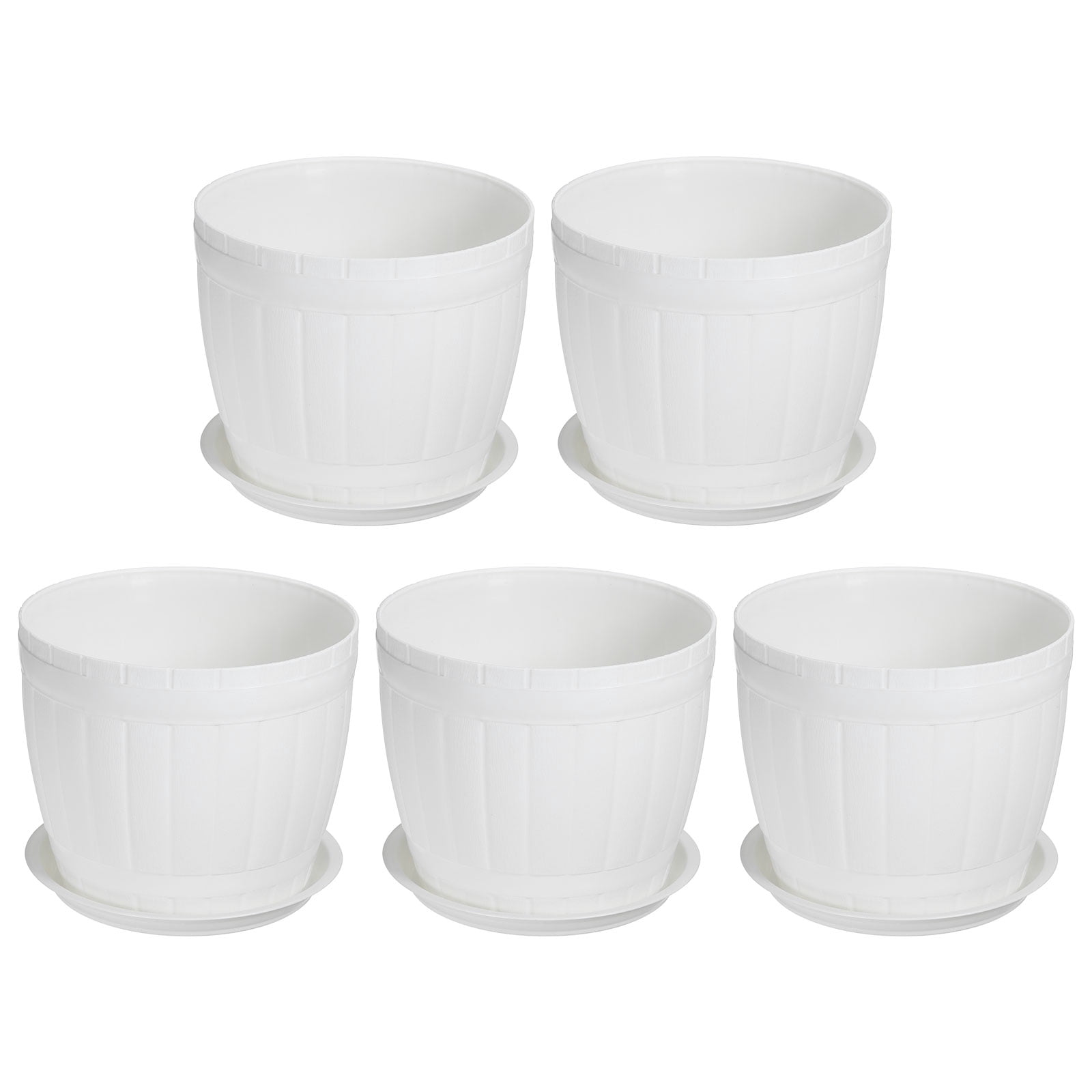 Uxcell 8 Inch Plastic Plant Pots Flower Planters with Drainage Holes ...