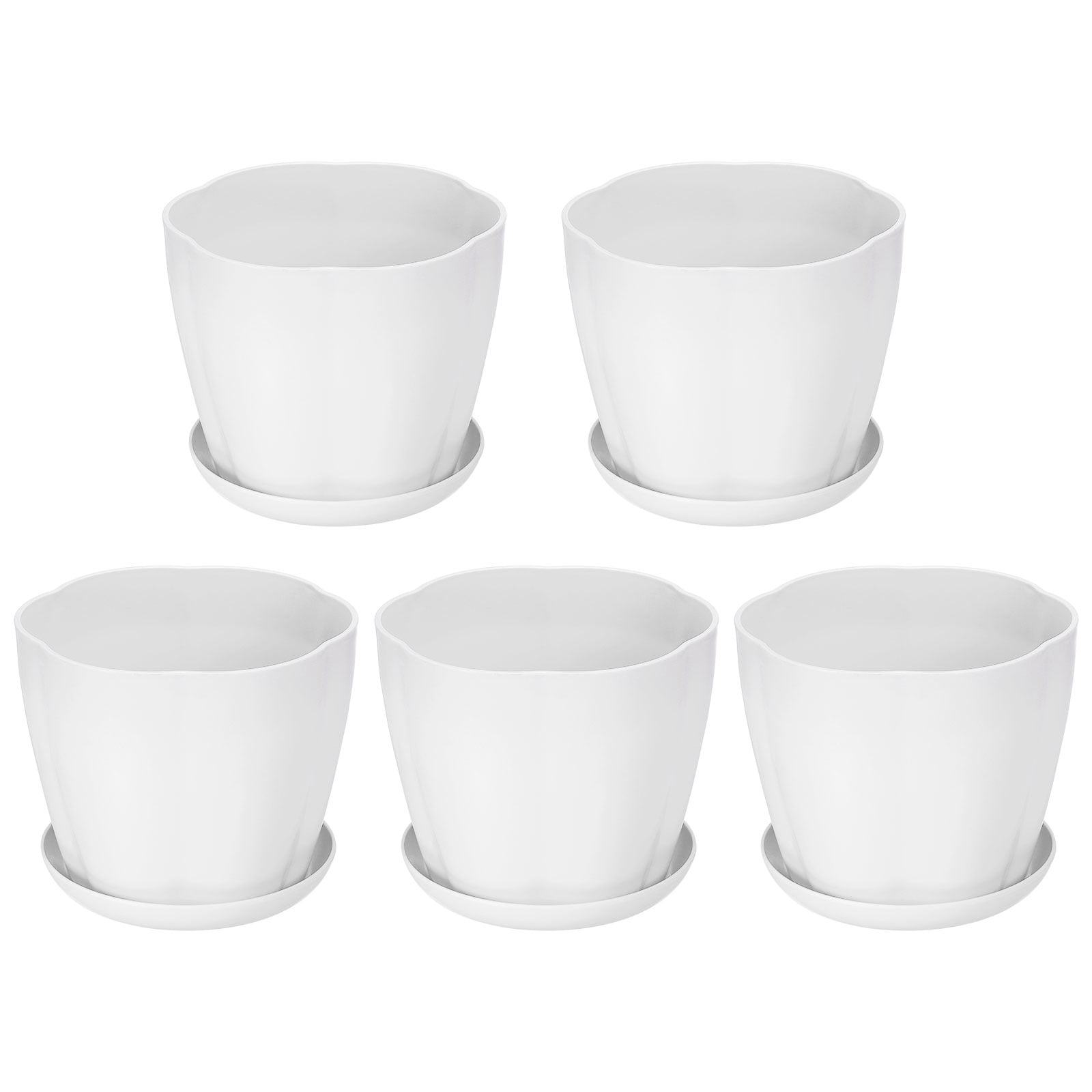 Uxcell 8 Inch Plastic Plant Pots Flower Planters with Drainage Holes ...