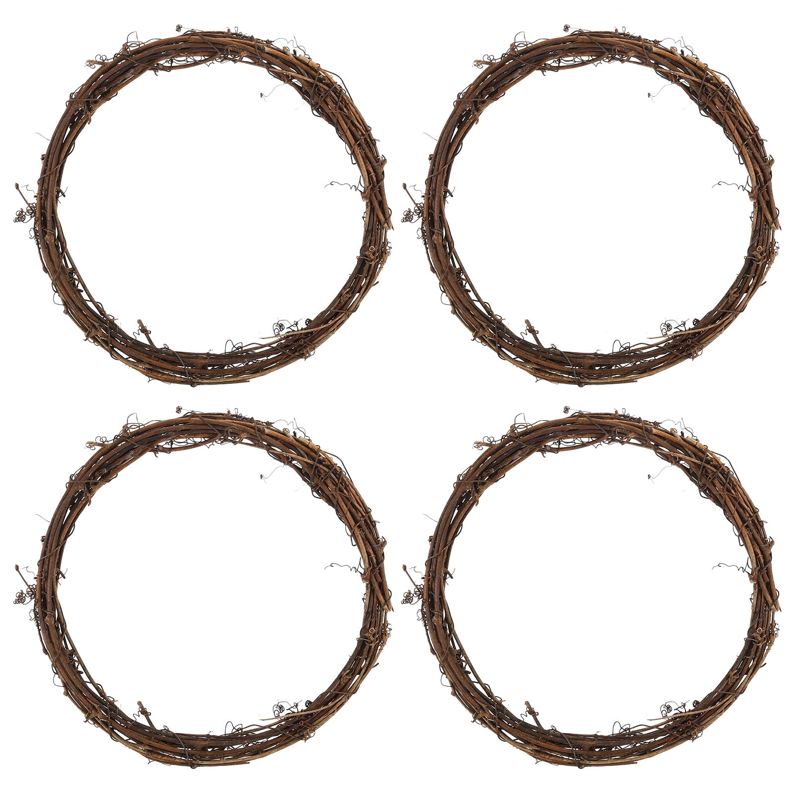 Uxcell 8 Inch Rattan Dream Catcher Rings, 4 Pcs Christmas Round Vine ...