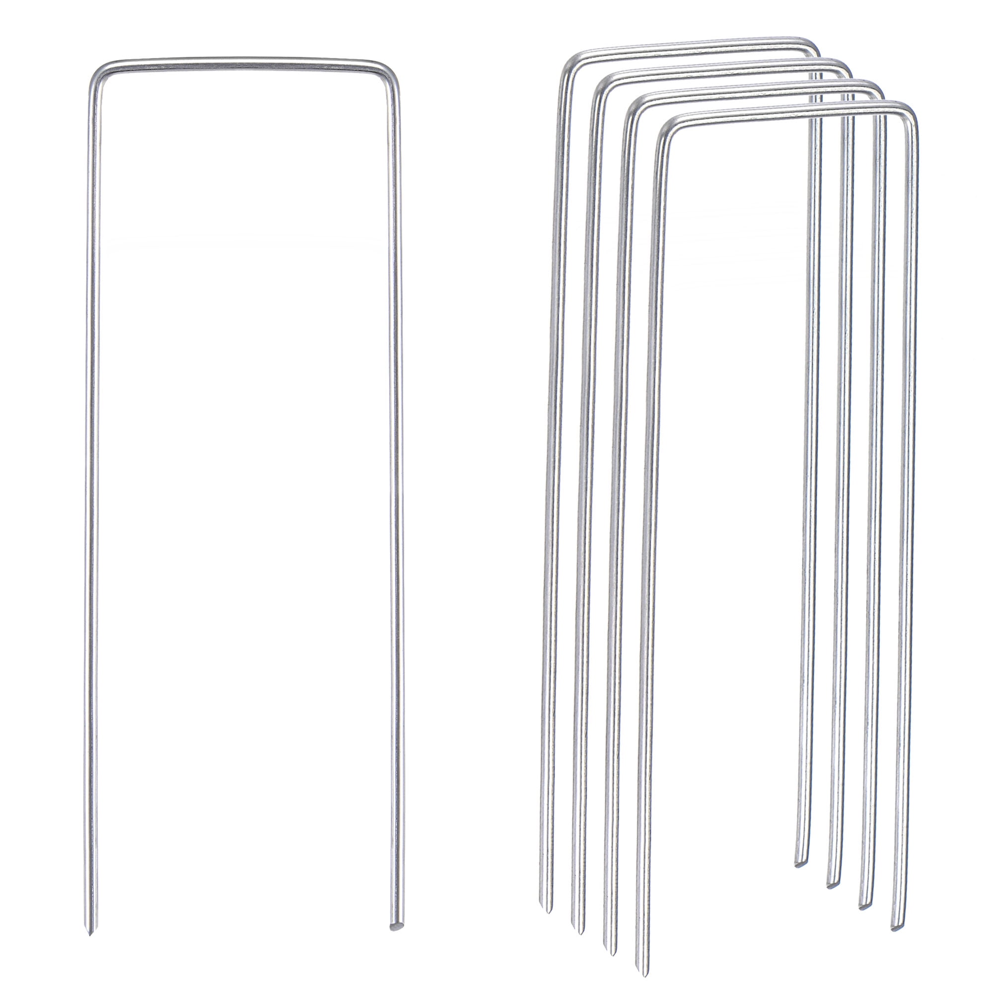 Uxcell 8" L x 0.08" Dia. U Shape Garden Landscape Staples Galvanized ...