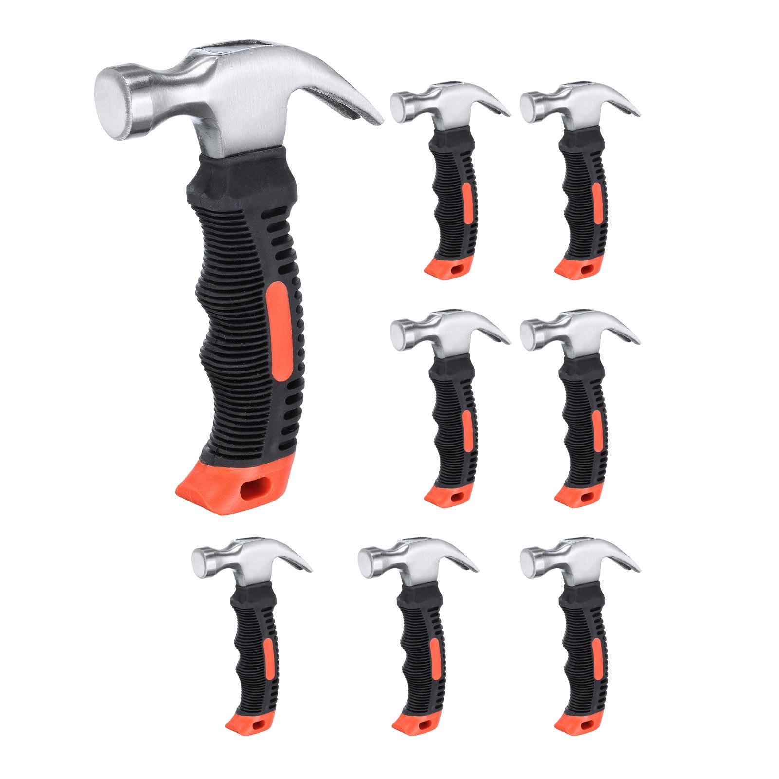 Uxcell 8 Pack 9 Oz Stubby Claw Hammer Small Mini Forged Steel Rip Claw ...