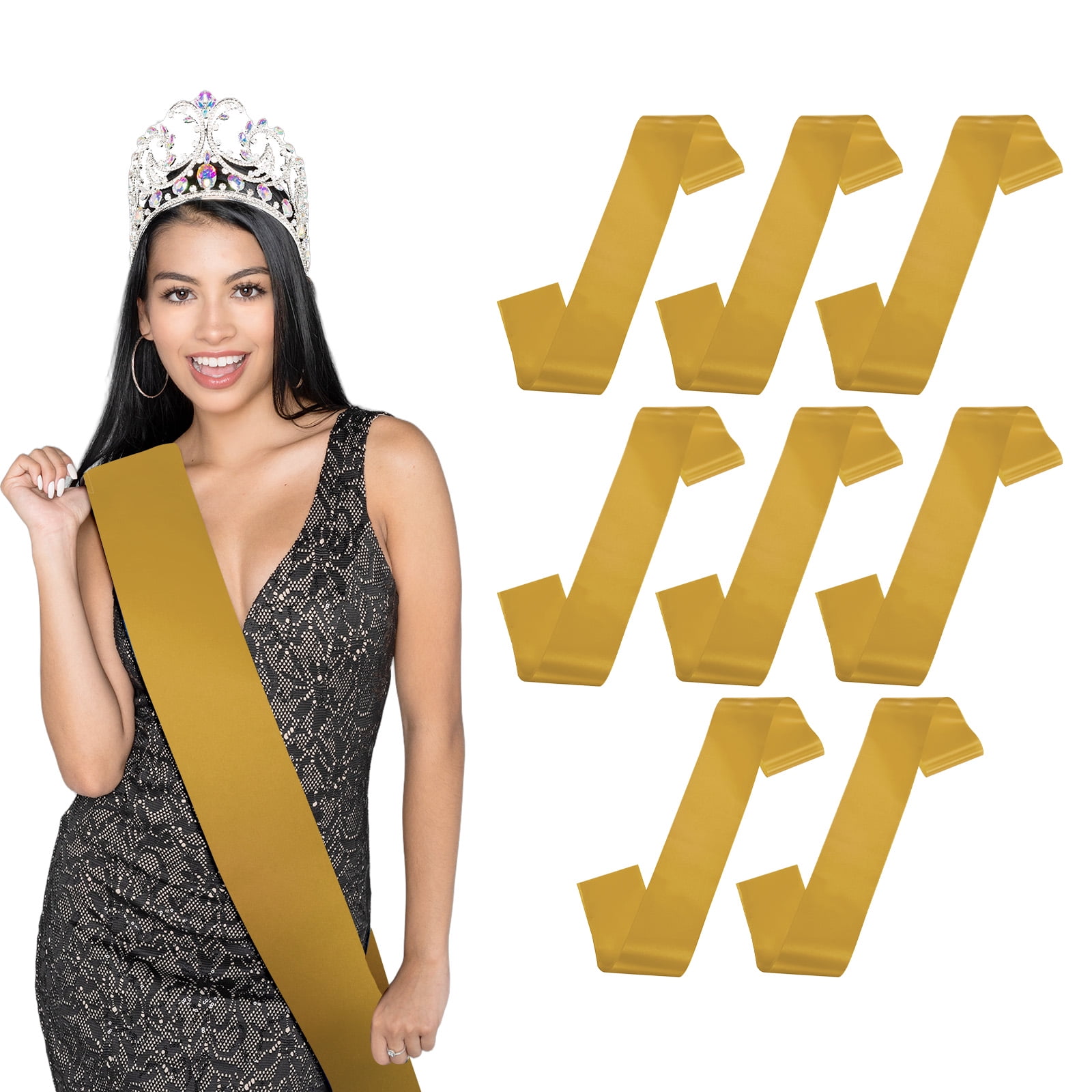 Uxcell 8-Pack Blank Satin Sash, 3.8"/95mm Party Accessory Sashes for ...