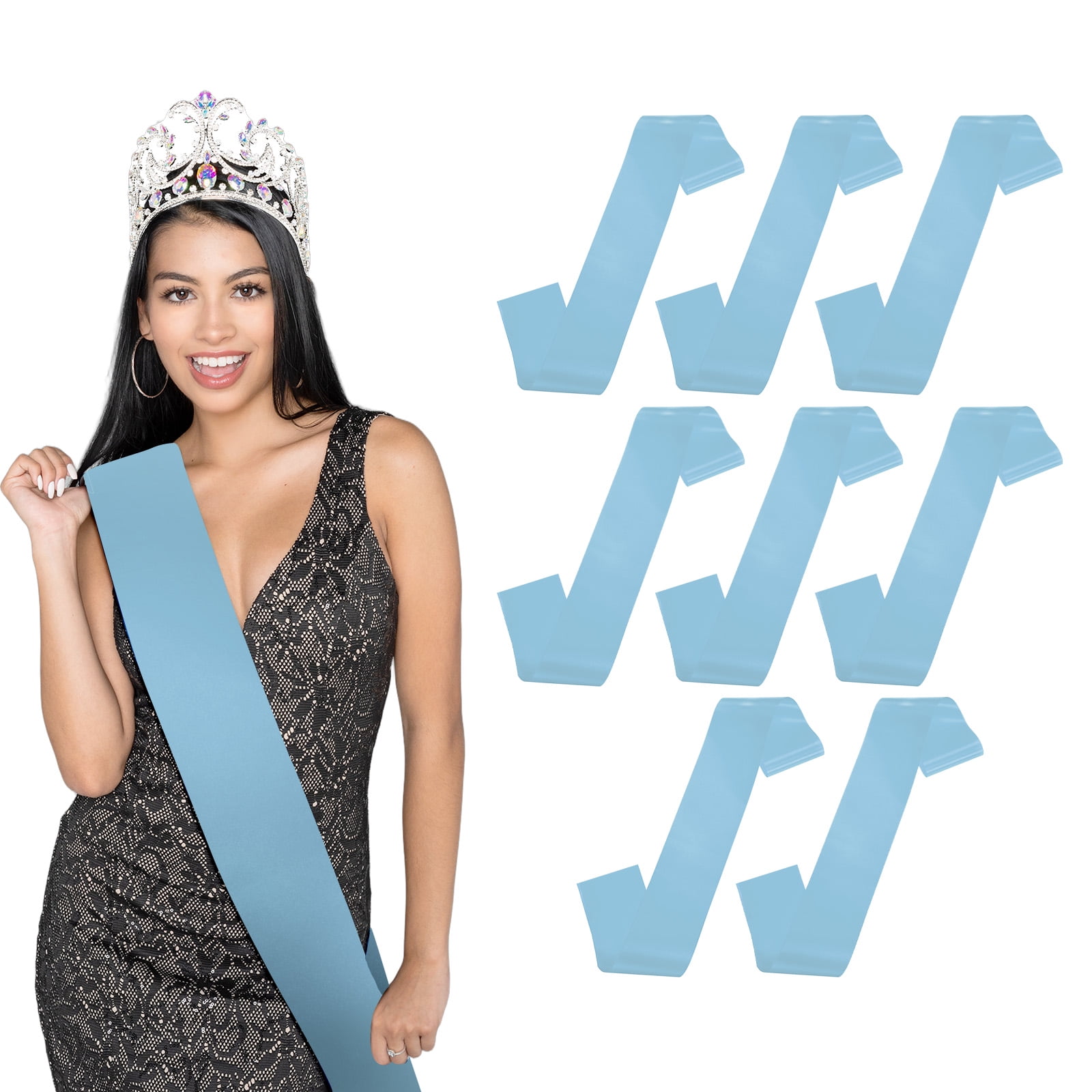 Uxcell 8-Pack Blank Satin Sash, 3.8"/95mm Party Accessory Sashes for ...