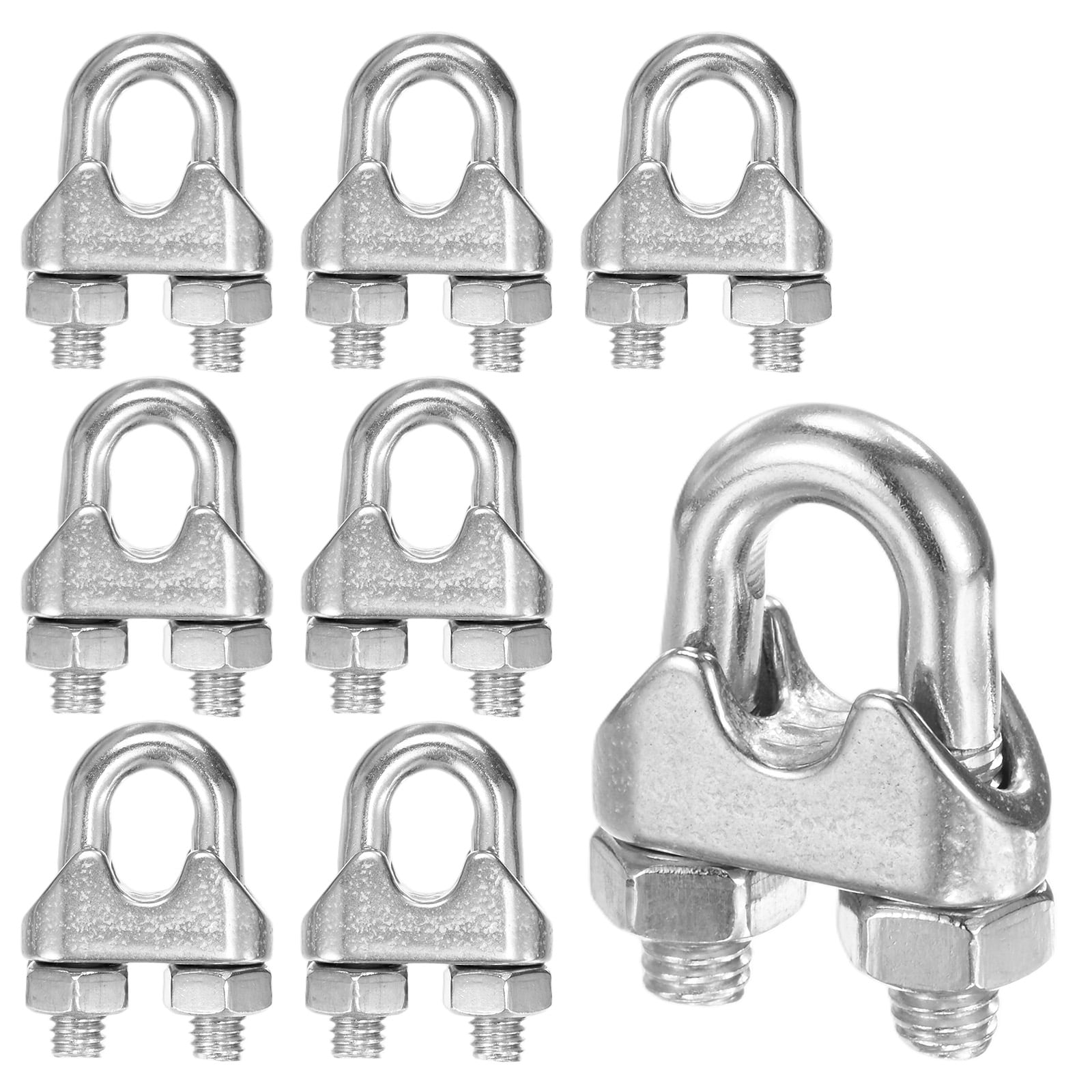 Uxcell 8-Pack Cable Clamps, M6 Stainless Steel Wire Rope Clip Thimble U ...