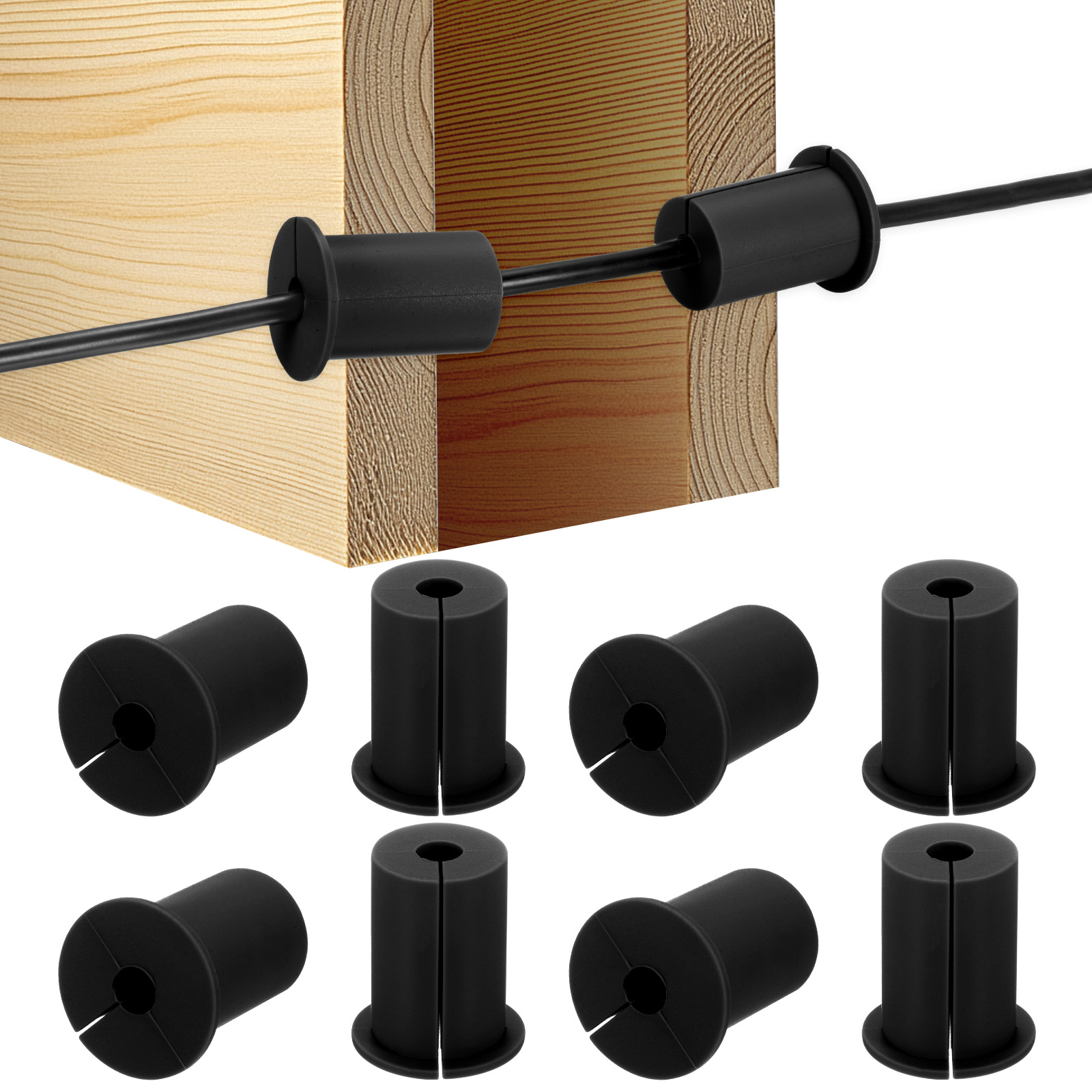 Uxcell 8-Pack Cable Routing Kit, 1 Inch Wall Hole Silicone Feed Through ...