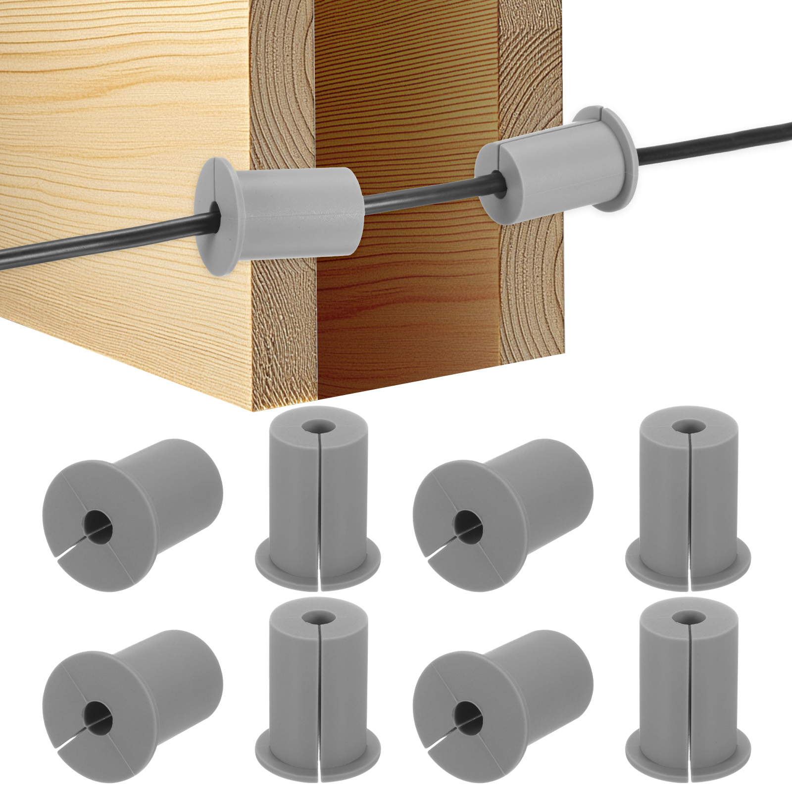 Uxcell 8-Pack Cable Routing Kit, 1 Inch Wall Hole Silicone Feed Through ...