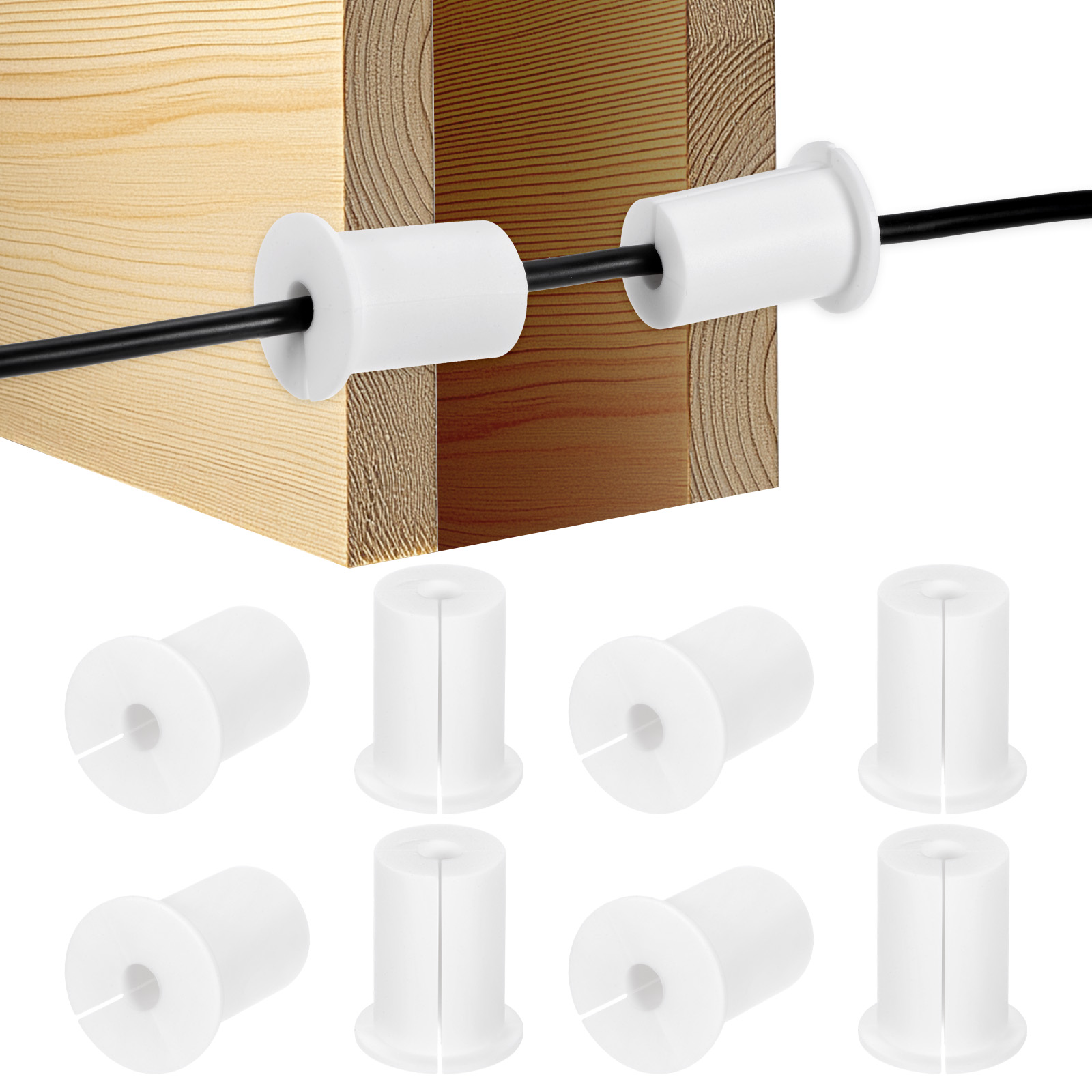 Uxcell 8-Pack Cable Routing Kit, 1 Inch Wall Hole Silicone Feed Through ...