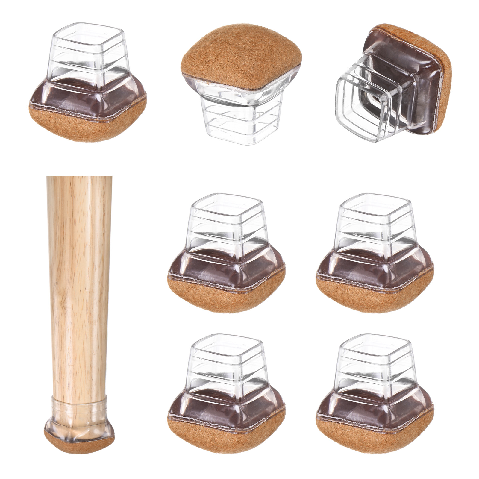 Uxcell 8-Pack Chair Leg Floor Protectors, 0.55"-0.75" Silicone Cups ...