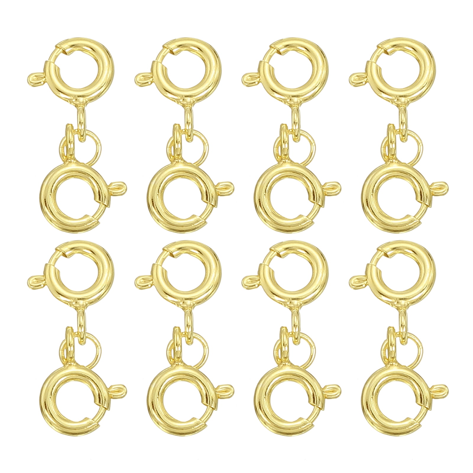 Uxcell 8 Pack Double Spring Clasp, 6mm/0.24" 925 Silver Spring Ring ...