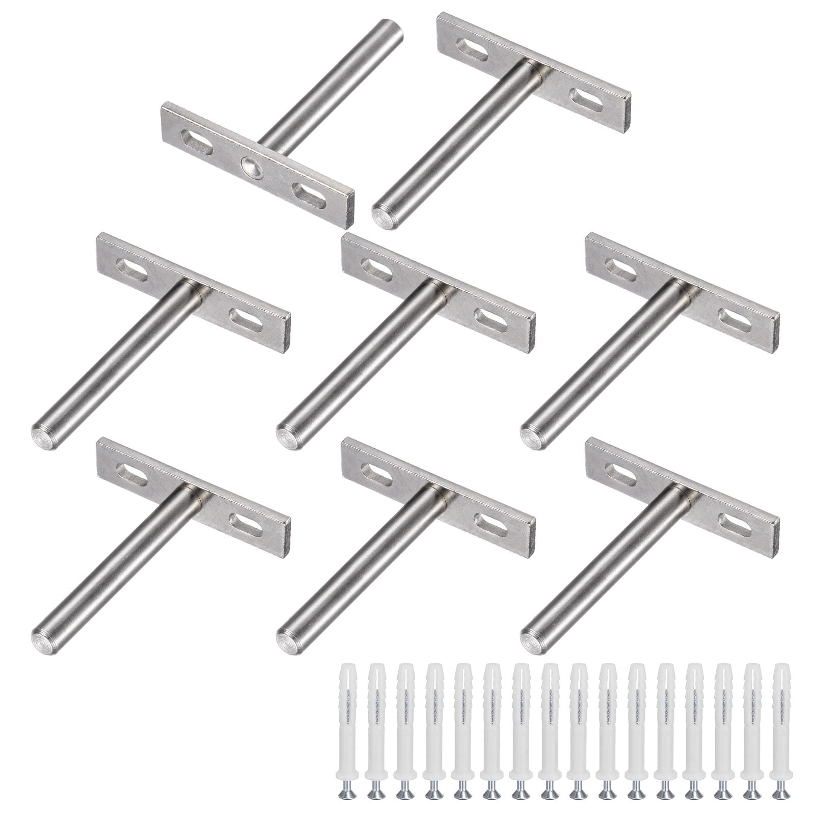 Uxcell 8-Pack Floating Shelf Brackets, 3 Inch Blind Shelf Supports for ...