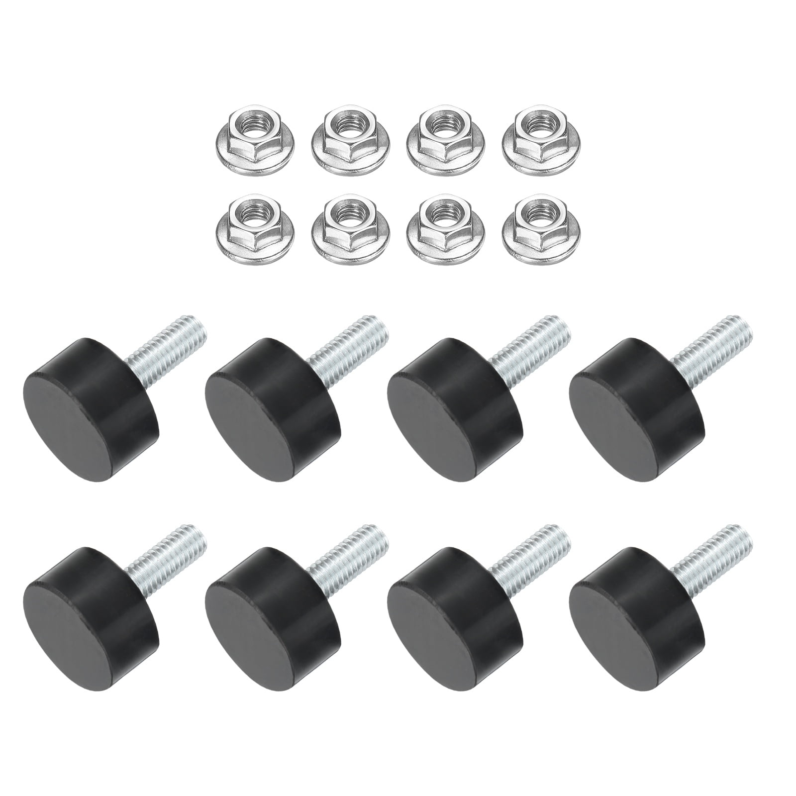 Uxcell 8 Pack M6 Thread Rubber Mounts, Vibration Isolators, Cylindrical ...