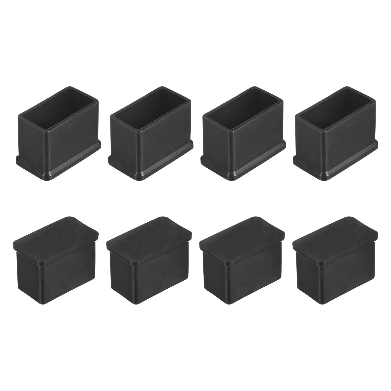 Uxcell 8-Pack Rectangle Furniture Leg Caps, 0.6 x 1.2" (15 x 30mm) Leg ...