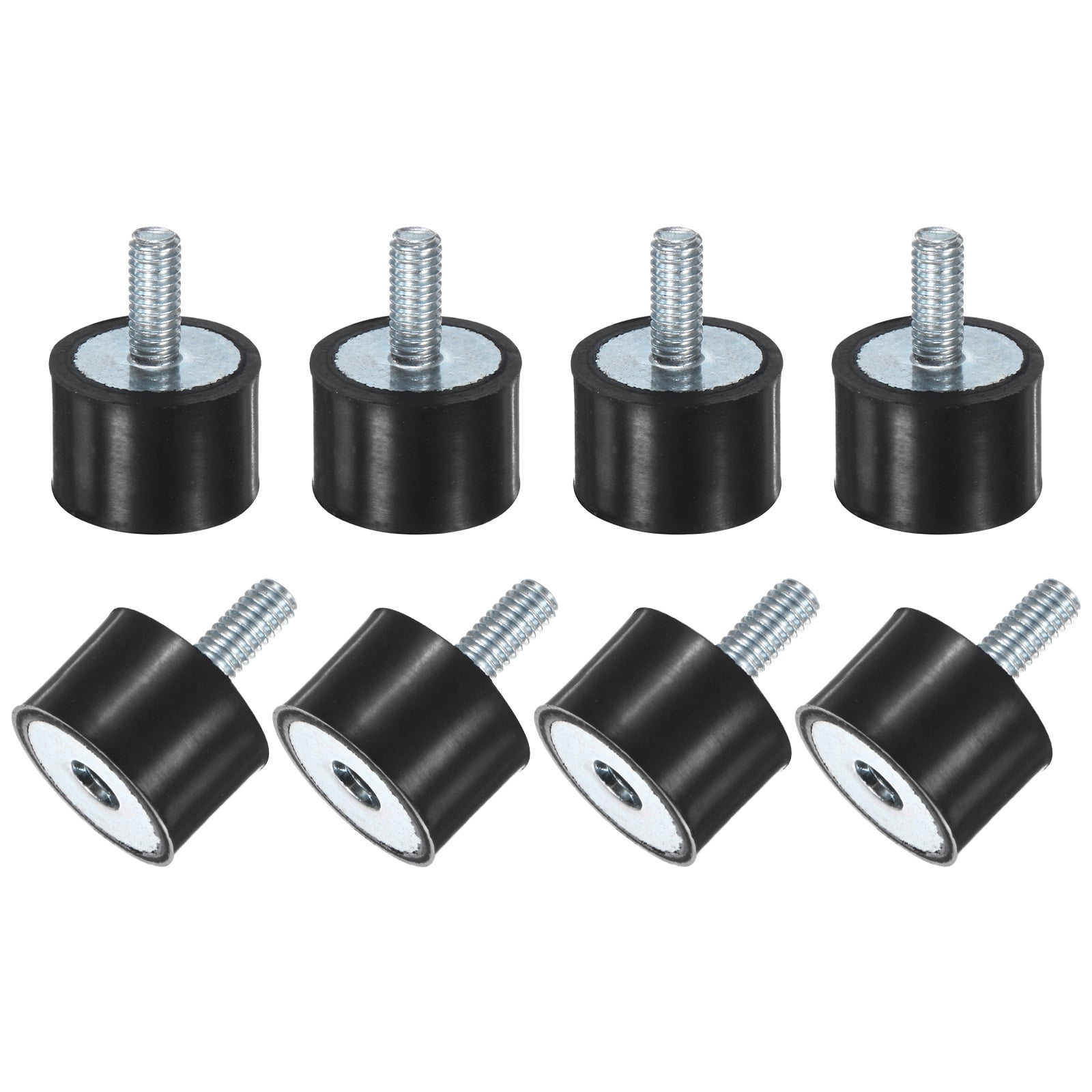 Uxcell 8-Pack Rubber Mounts with M4 x 10mm Studs Male/Female D15mmxH8mm ...