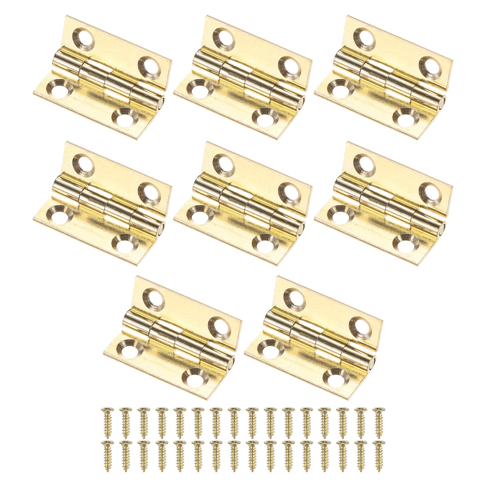 Uxcell 8-Pack Small Door Hinges, 1in (25mm) Brass Interior Folding Butt ...