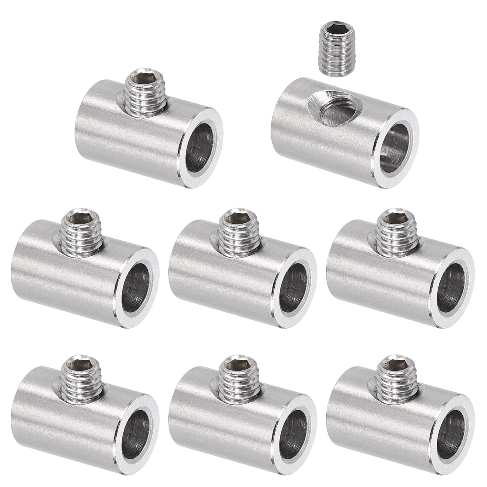 Uxcell 8 Pack Wire Rope Clips, 7mm ID 12mm OD Single Hole Lock Cable ...