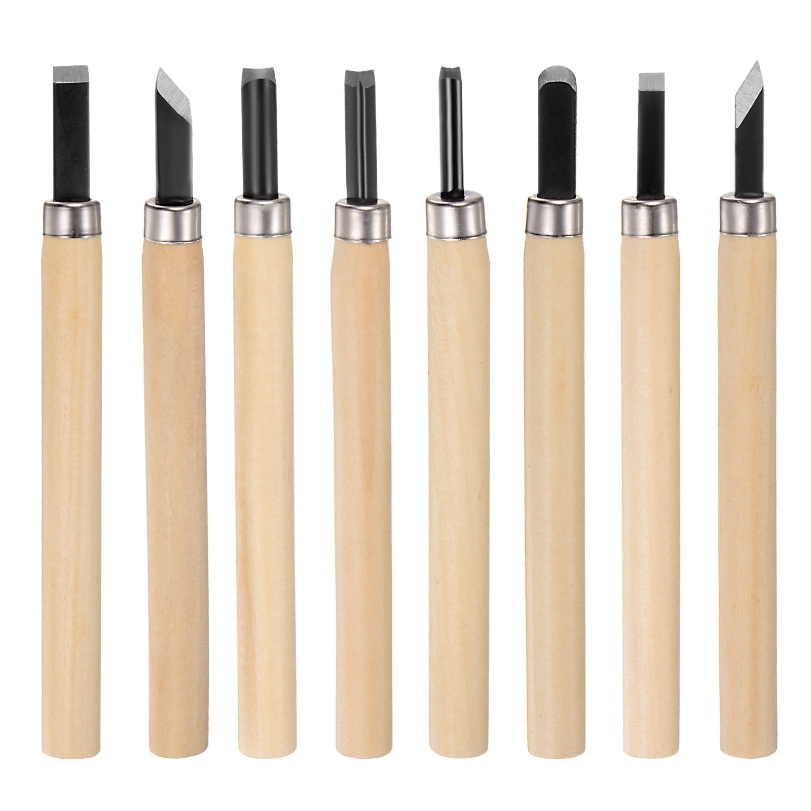 Uxcell 8 Packs 65# Manganese Steel Wood Chisels Hand Carving Tools ...