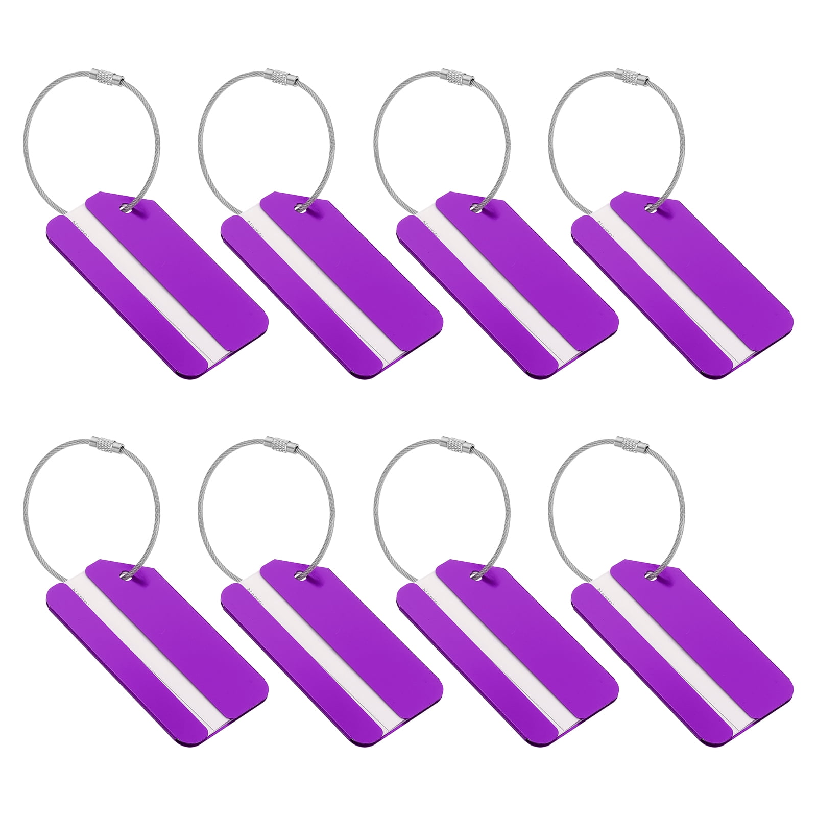 Uxcell 8 Pcs Aluminum Luggage Tags, Suitcase Tags Identifiers Baggage ...