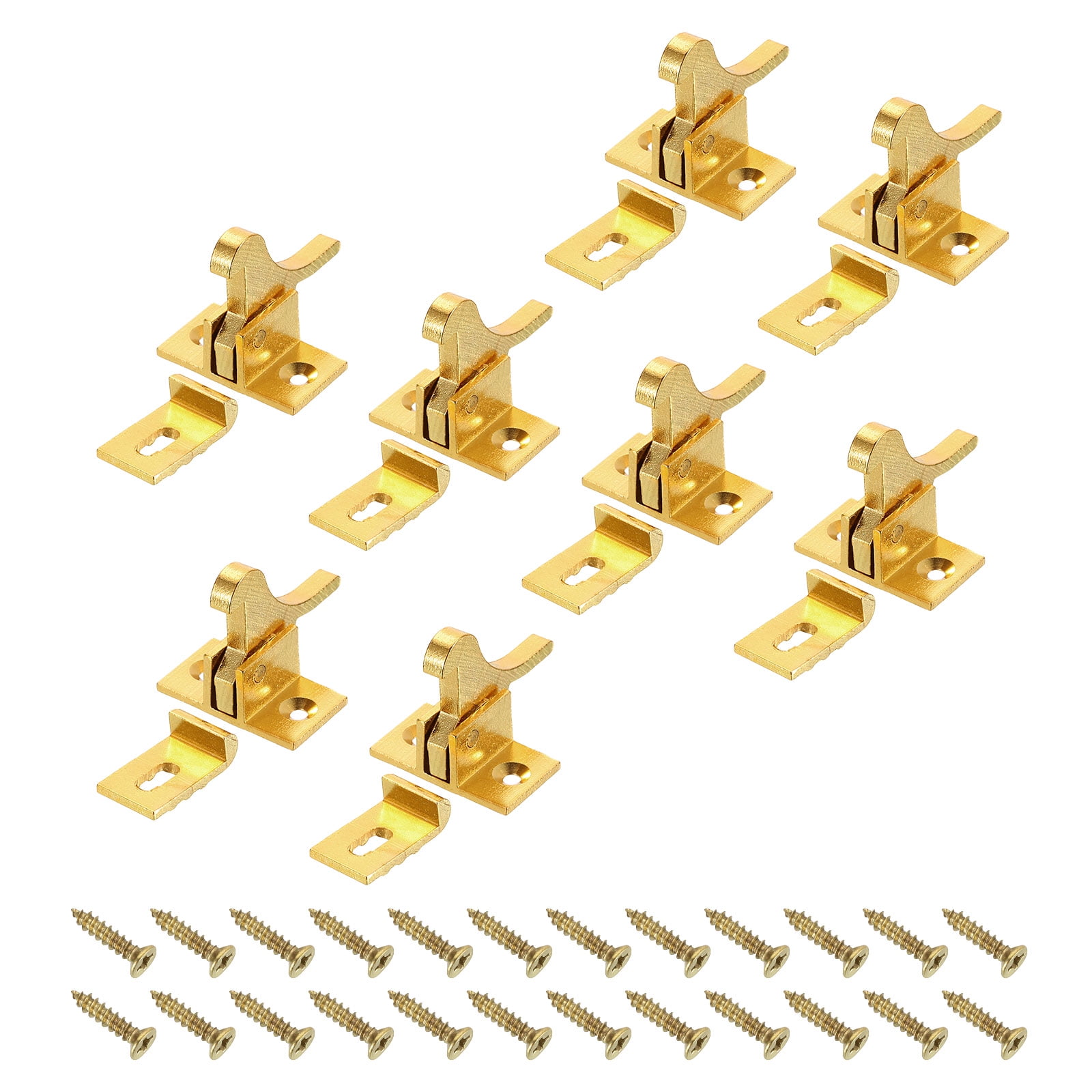 Uxcell 8 Pcs Cabinet Door Catch, Cabinet Latch Lock Metal with Screw ...