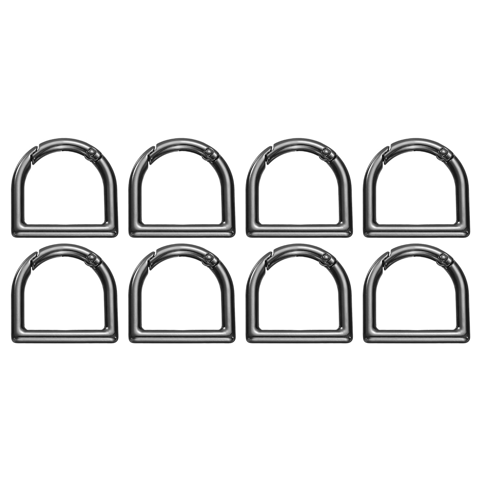 Uxcell 8 Pcs D Ring Spring Key Hooks 1.3 Inch Metal Keyring Clip ...