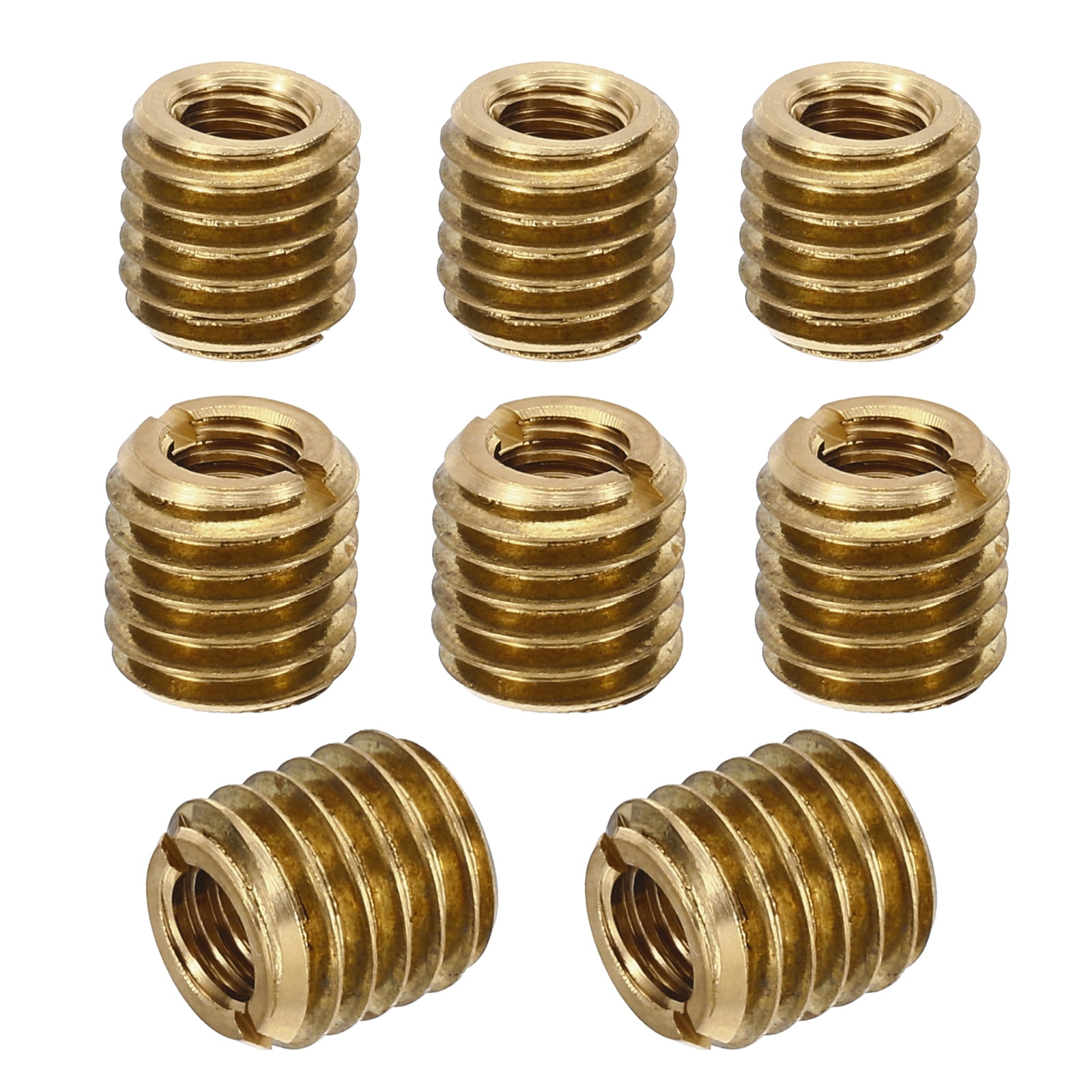 Uxcell 8 Pcs M10xM6x10mm Male to Female Brass Threaded Repair Insert ...