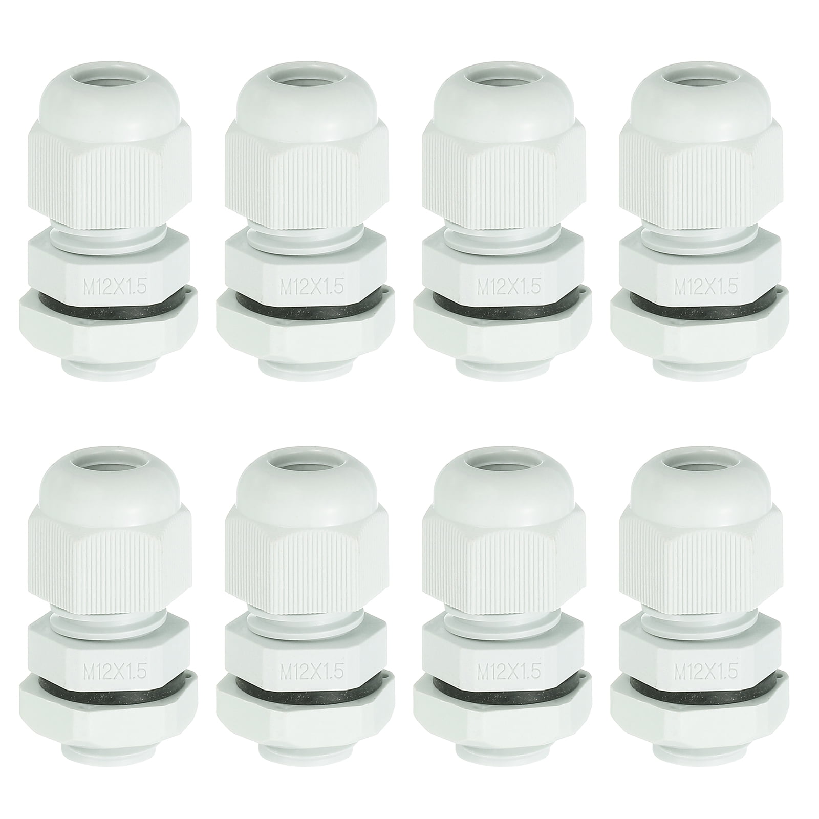 Uxcell 8 Pcs M12 Cable Gland, 3-6.5mm Wire Hole Waterproof Nylon Cable ...