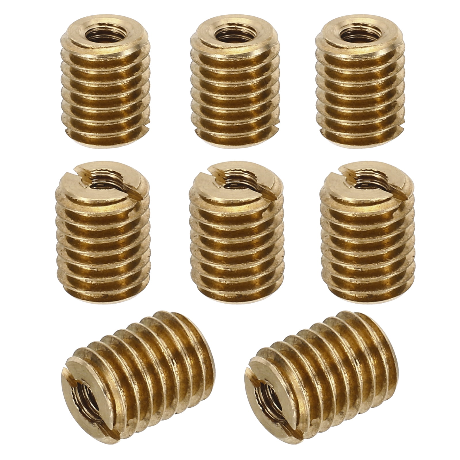 Uxcell 8 Pcs M8xM4x10mm Male to Female Brass Threaded Repair Insert Nut ...